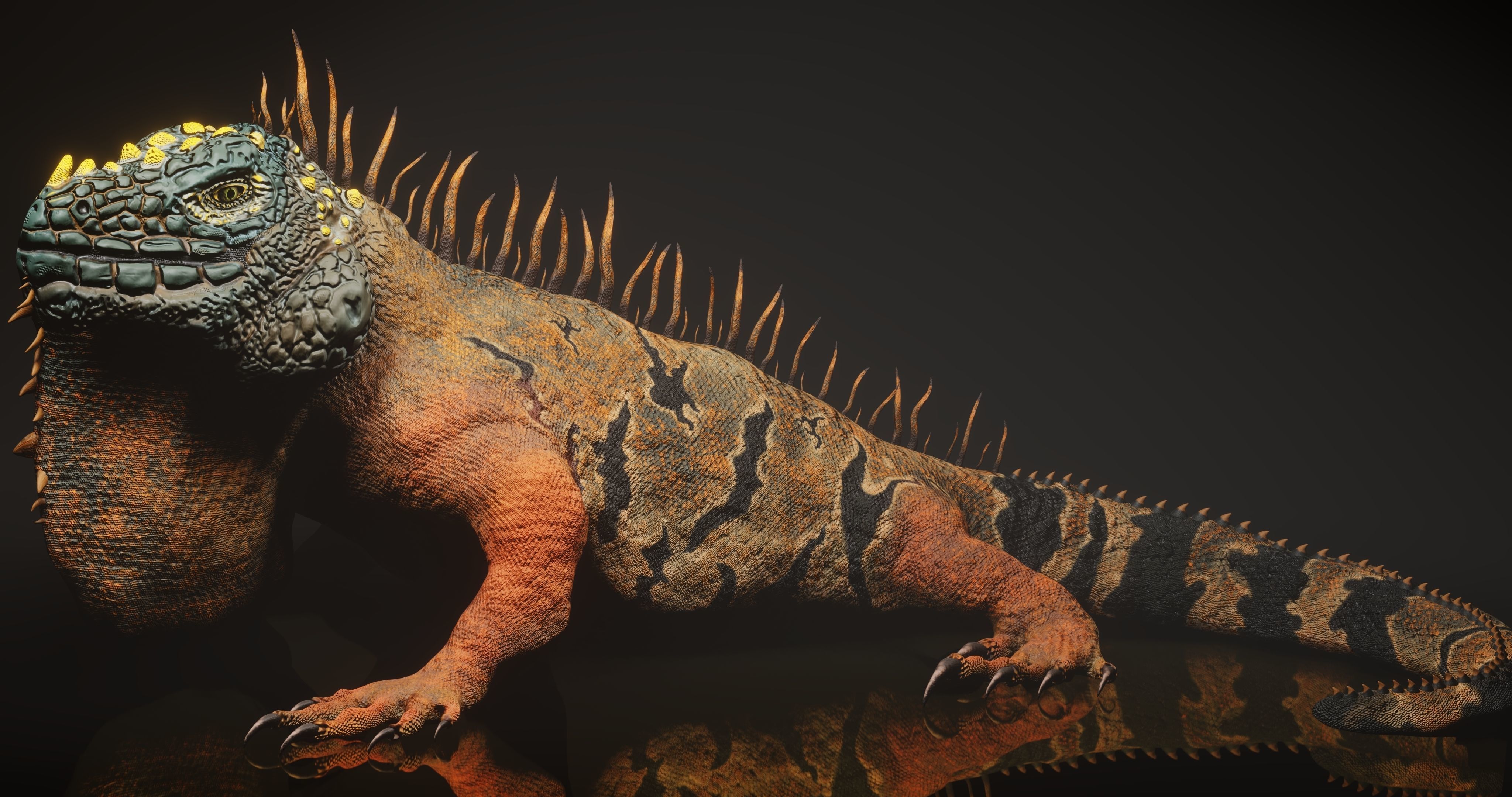 Iguana 3D model rigged | CGTrader