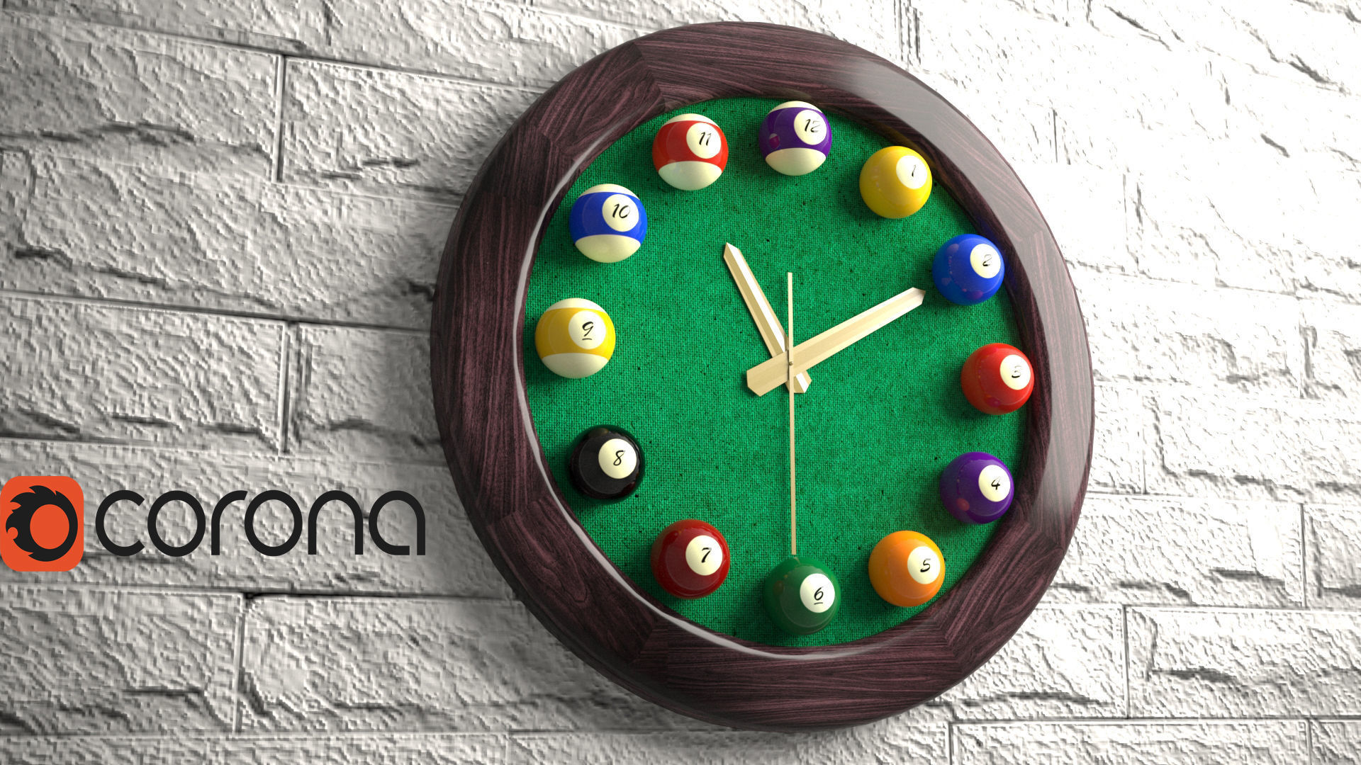 Wall clock billiards 3D | CGTrader