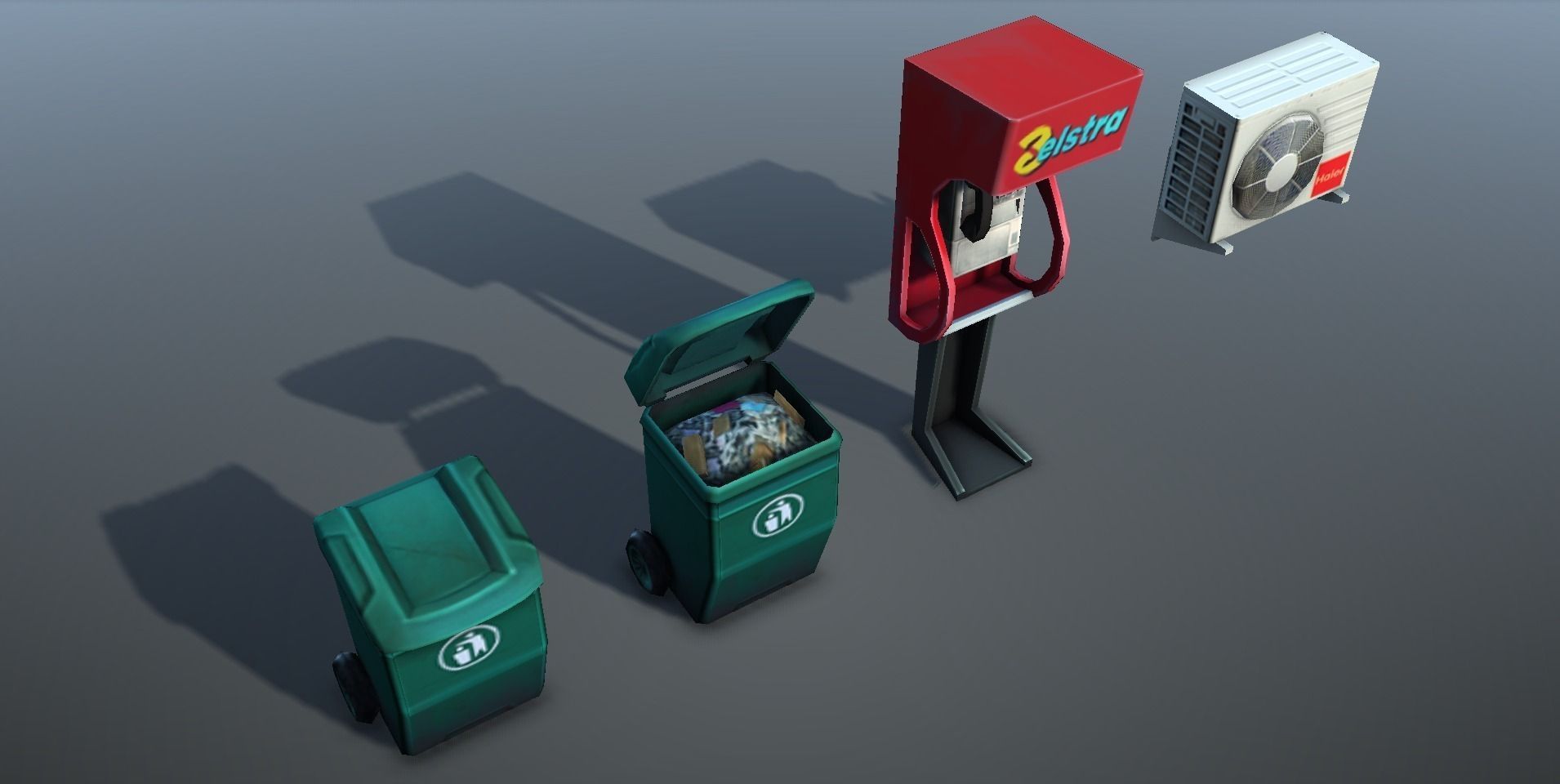 3D model City Objects - low poly VR / AR / low-poly | CGTrader
