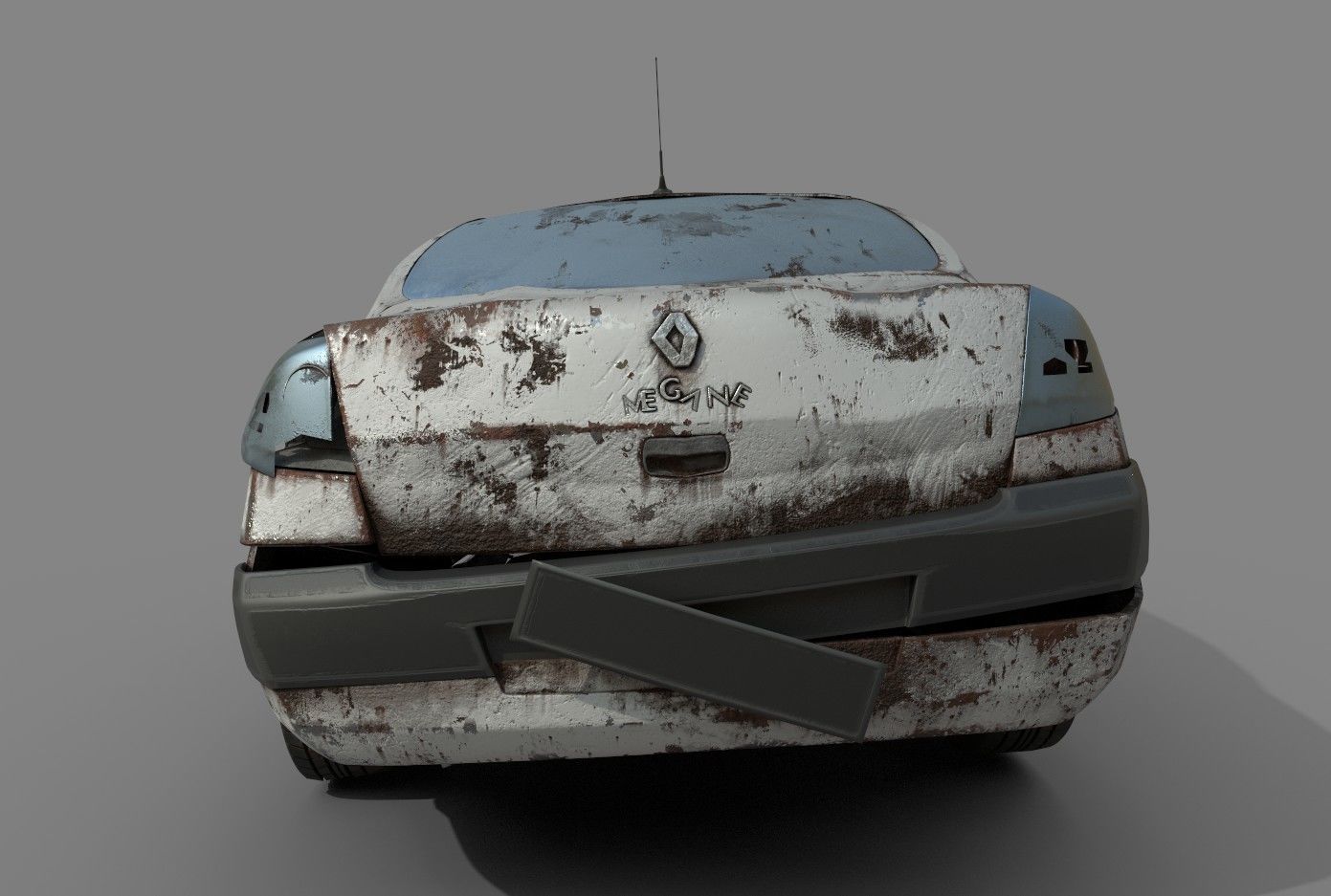 Wrecked destroyed Car Renault Megane 3D model | CGTrader
