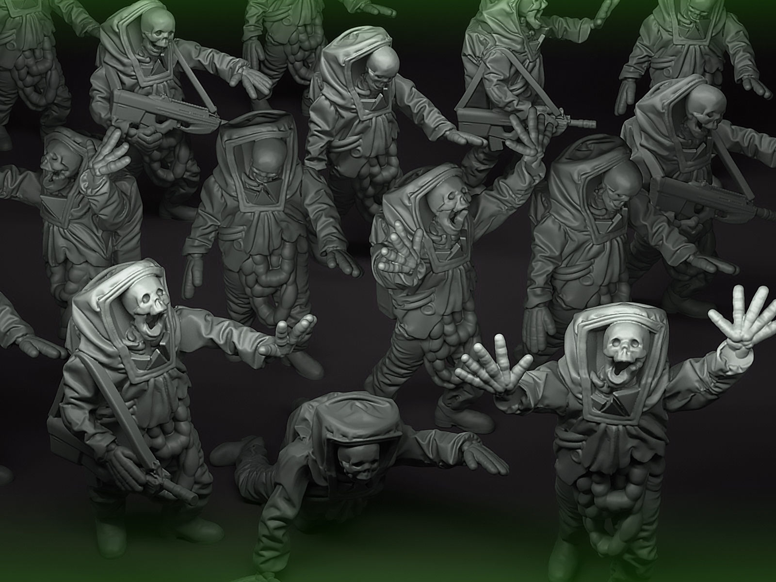 Zombie set apocalypse minifigures 3D model 3D printable | CGTrader