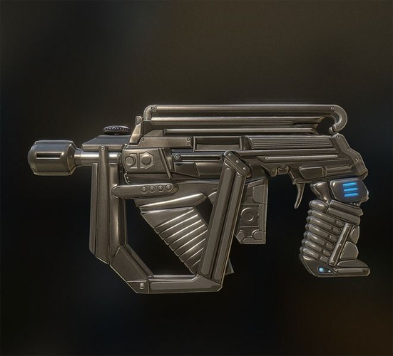 3D model Sci-fi submachine gun VR / AR / low-poly | CGTrader