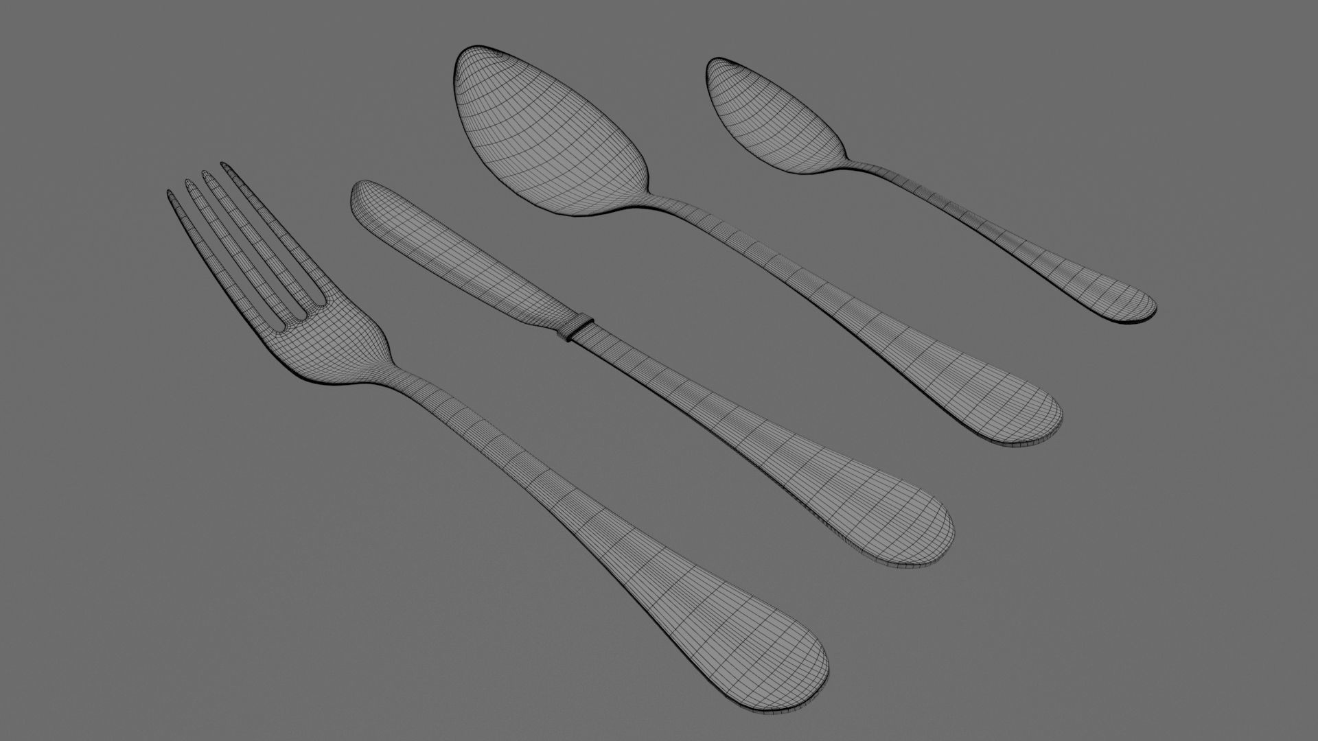 knife forks spoons free 3D model | CGTrader