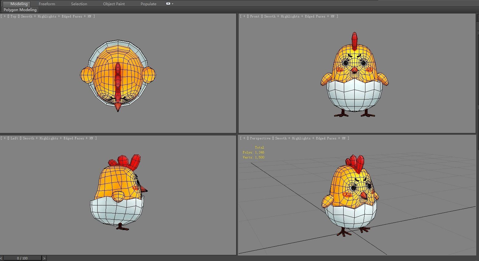 3D model Cartoon chicken VR / AR / low-poly | CGTrader
