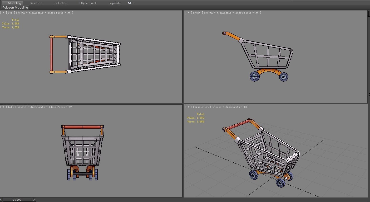 3D model Cartoon shopping cart VR / AR / low-poly | CGTrader