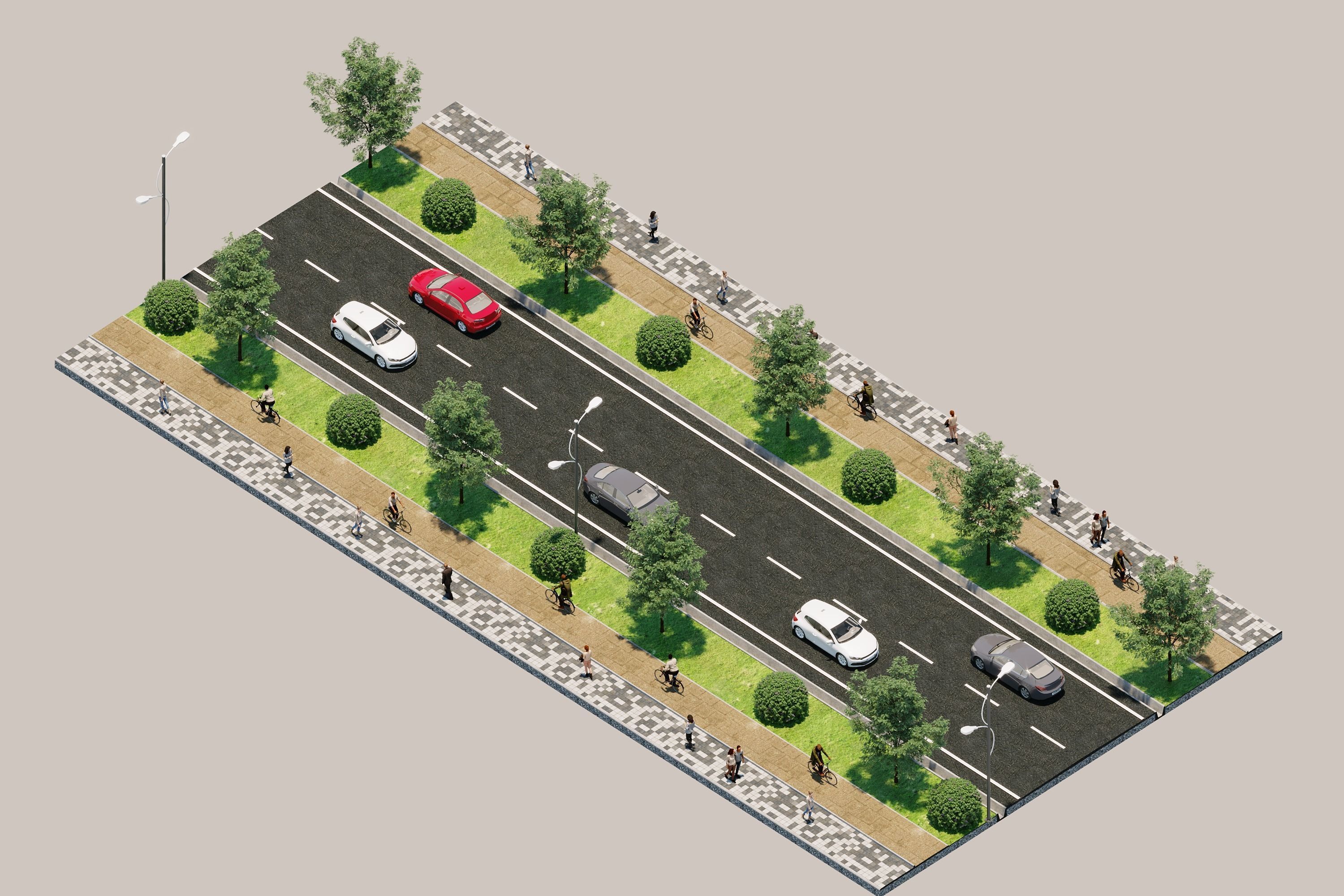 Road types Remastered ID002 free 3D model | CGTrader