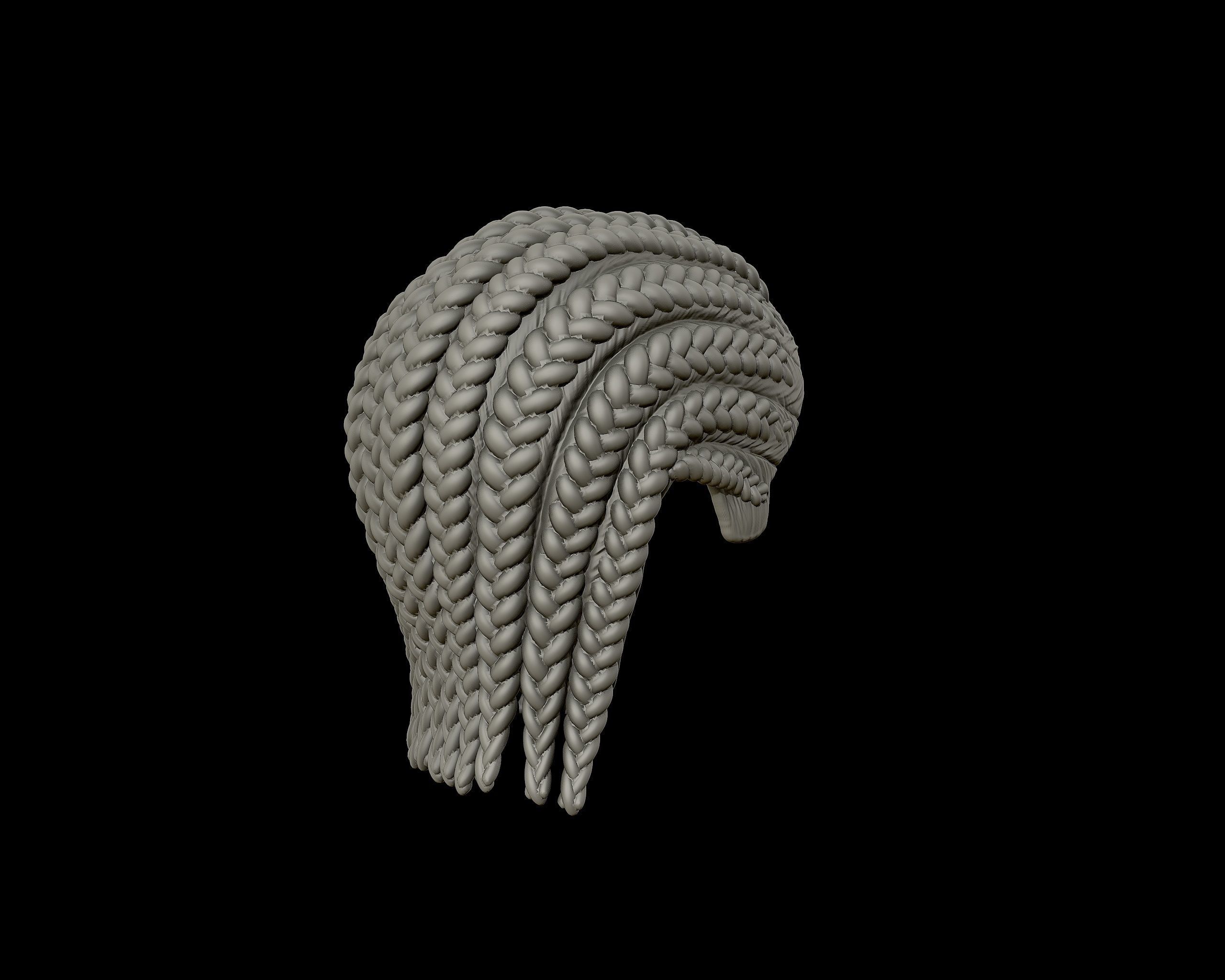 Braid Hairstyle 01 3D model 3D printable | CGTrader