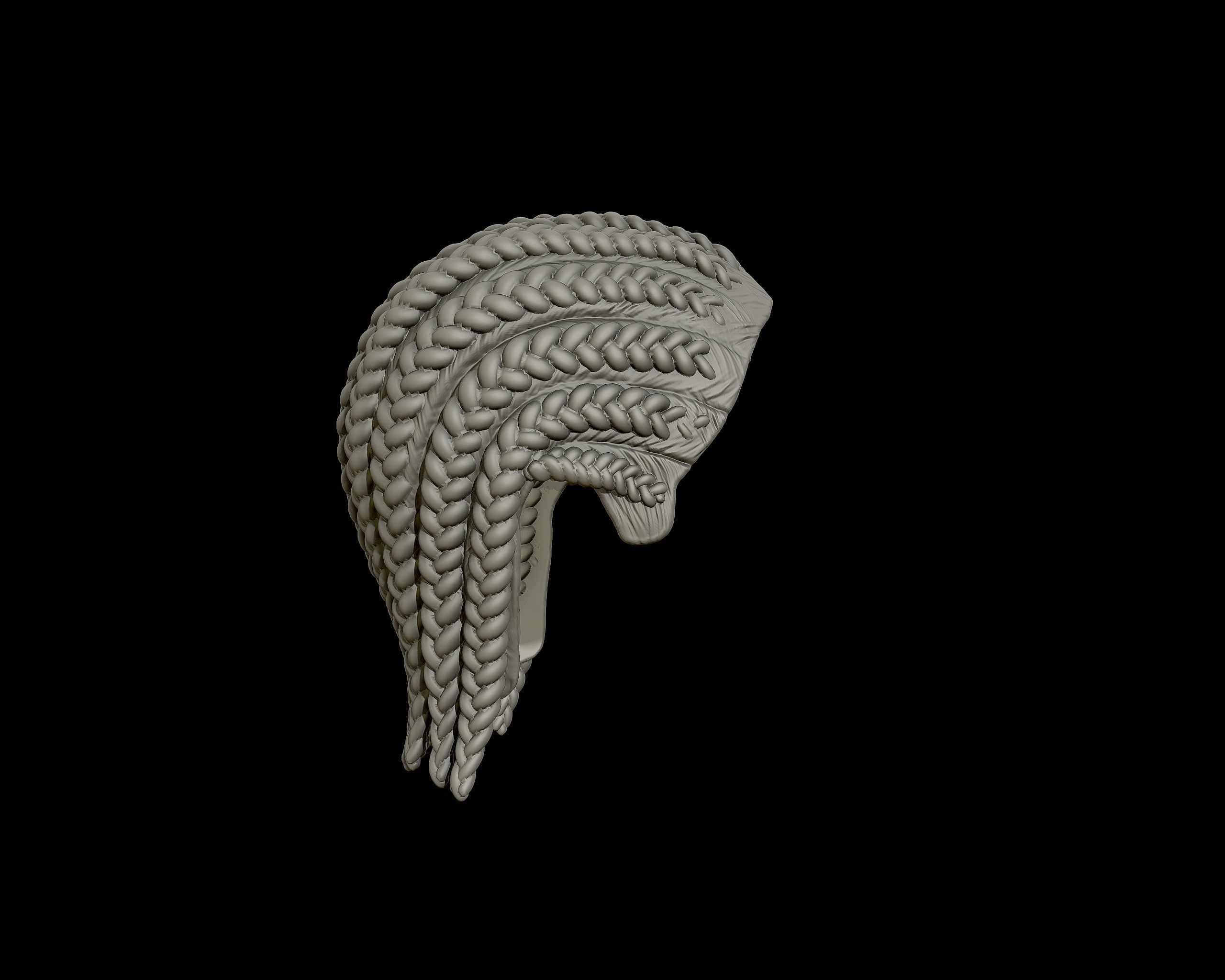 Braid Hairstyle 01 3D model 3D printable | CGTrader