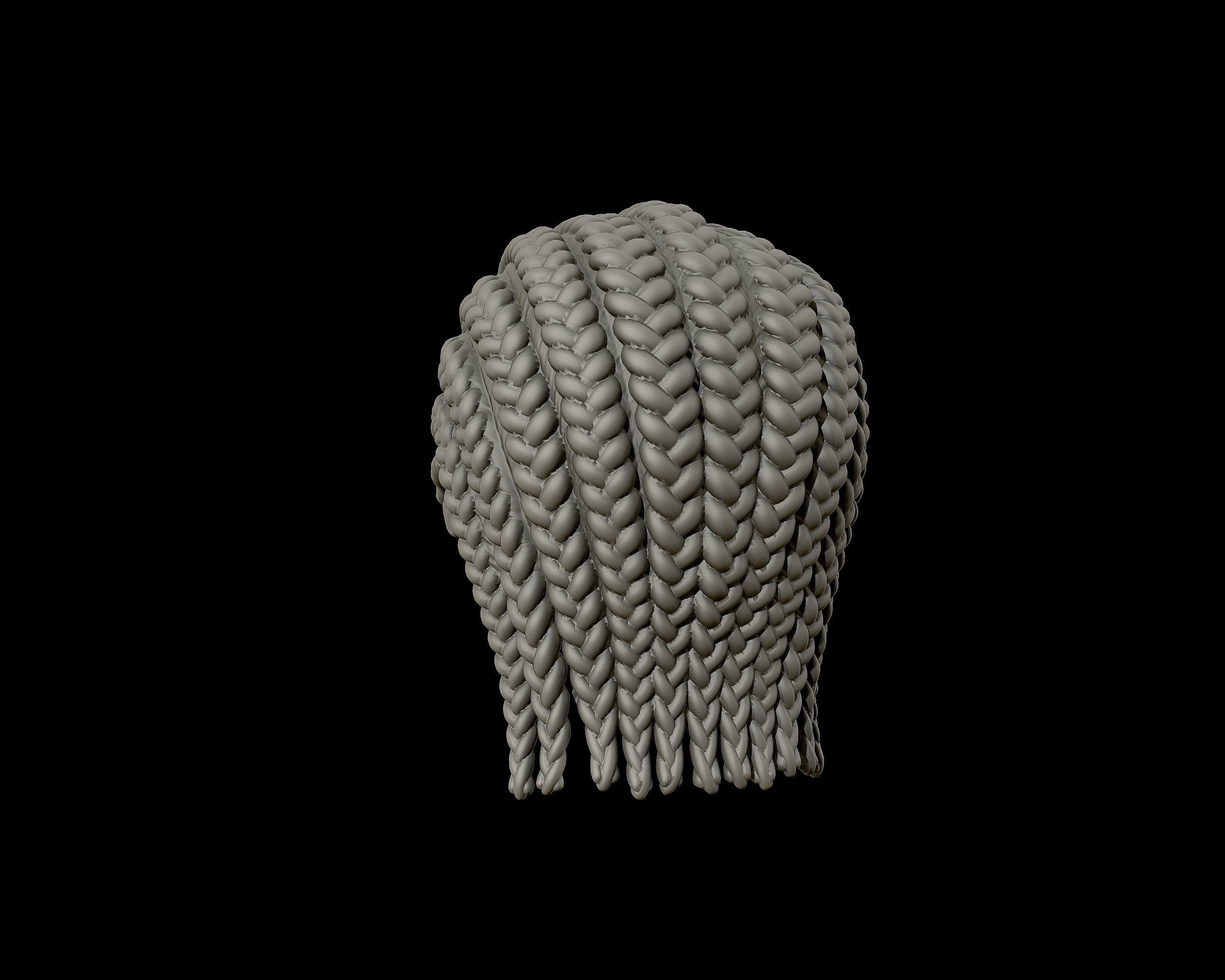 Braid Hairstyle 01 3D model 3D printable | CGTrader