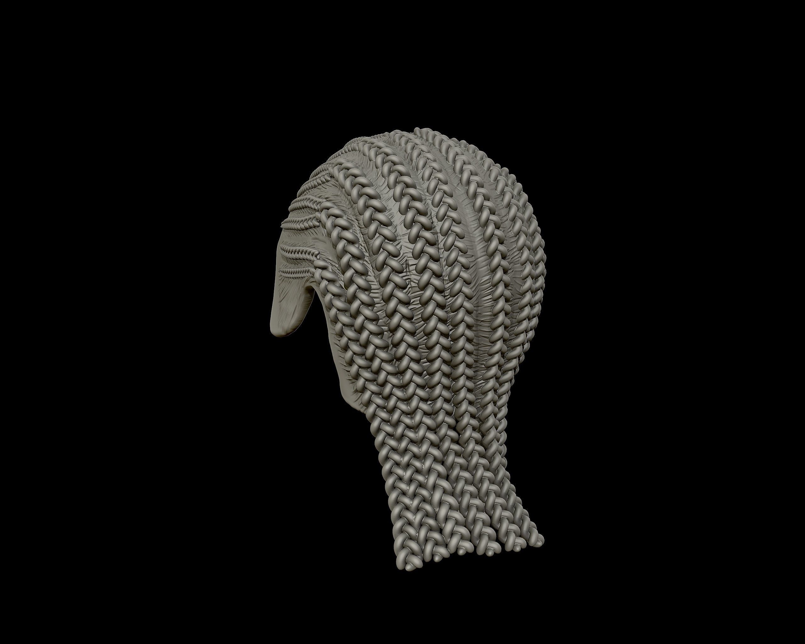 Braid Hairstyle 02 3D model 3D printable | CGTrader