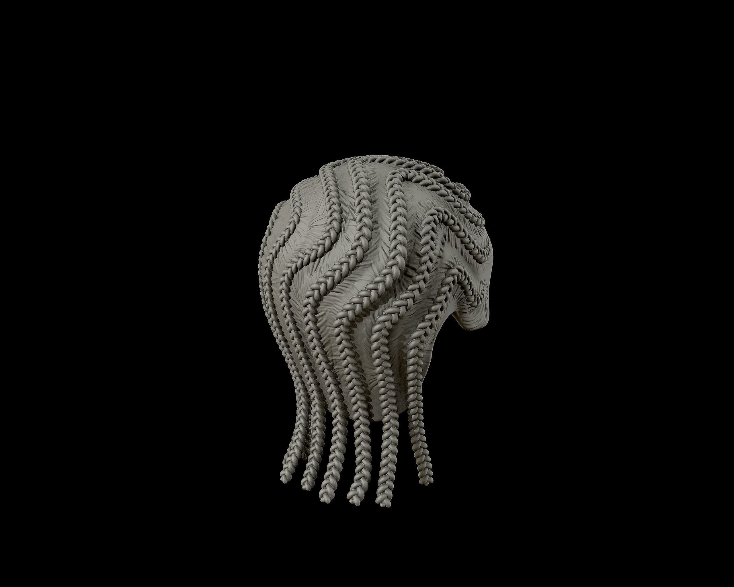 Braid Hairstyle 04 3D model 3D printable | CGTrader
