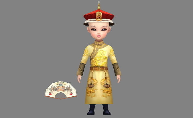 3D model Cartoon Little Qing Emperor VR / AR / low-poly | CGTrader