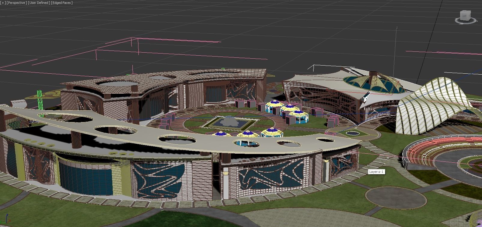 modern club building and landscape 3D model | CGTrader