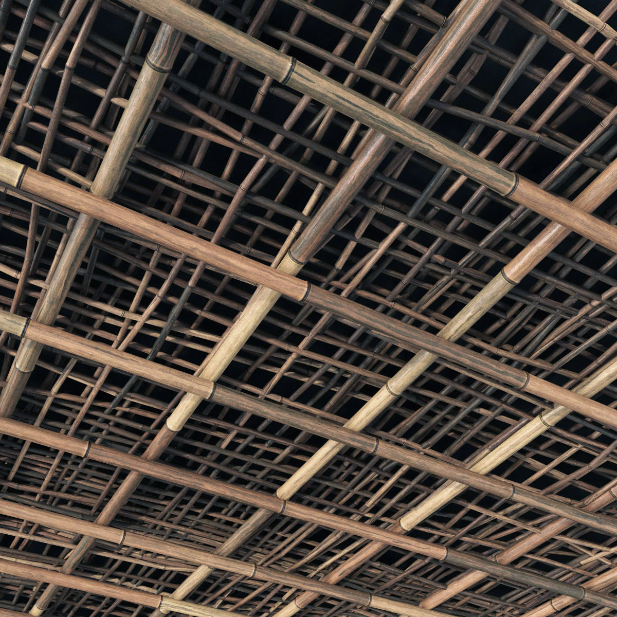 Ceiling bamboo branch cage decor n1 3D model | CGTrader