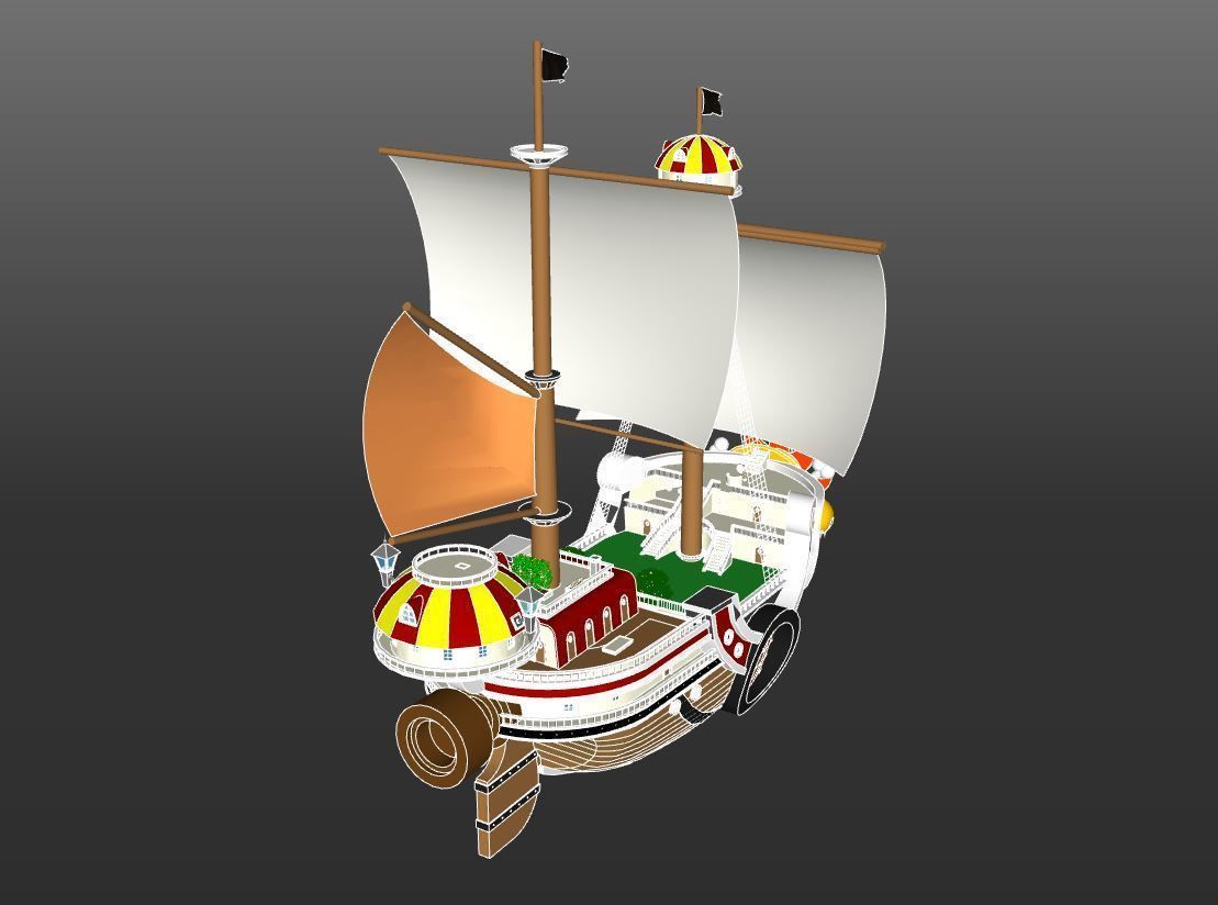 3D model One Piece Thousand Sunny Go Grand Ship VR / AR / low-poly ...