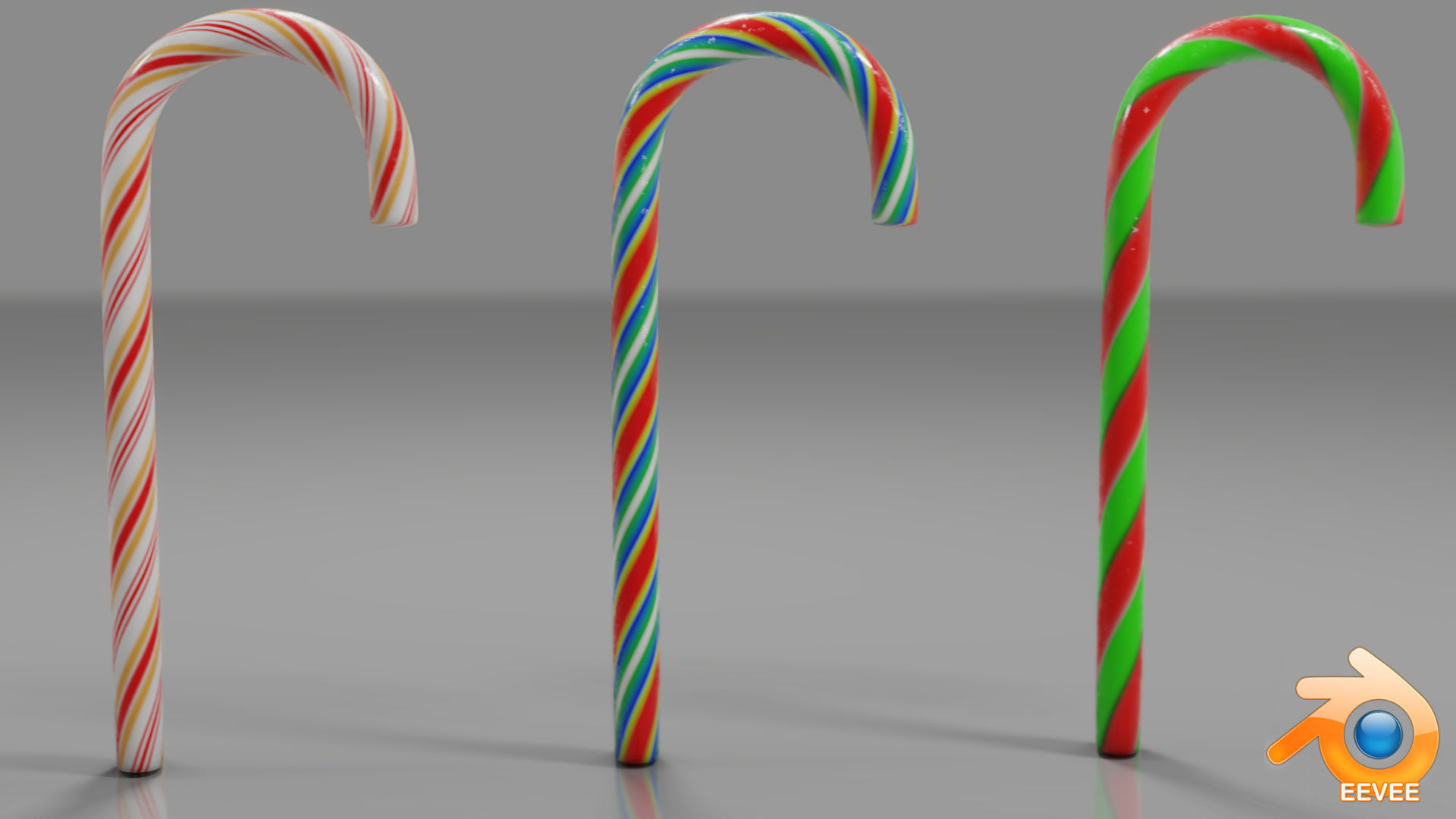 Low Poly Candy Canes free VR / AR / low-poly 3D model | CGTrader