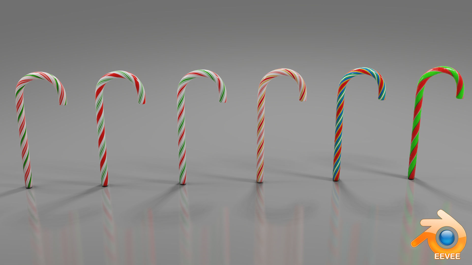 Low Poly Candy Canes free VR / AR / low-poly 3D model | CGTrader