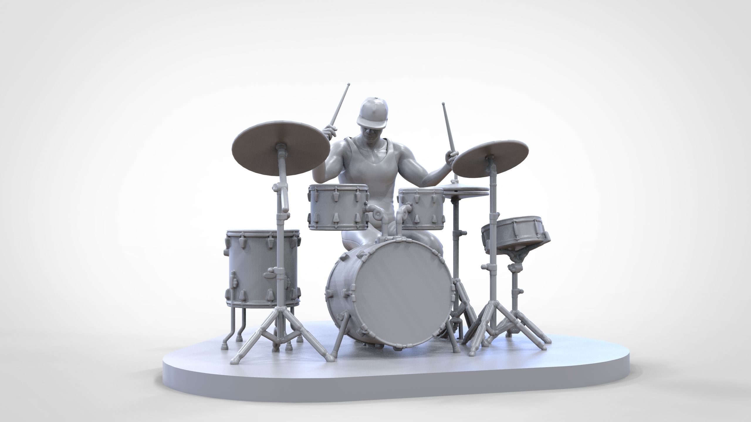 N2 Man Musician Drummer playing drum 3D model 3D printable | CGTrader