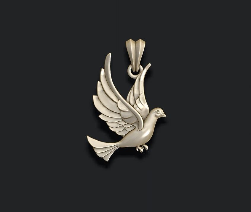 Dove pendant 3D model 3D printable | CGTrader