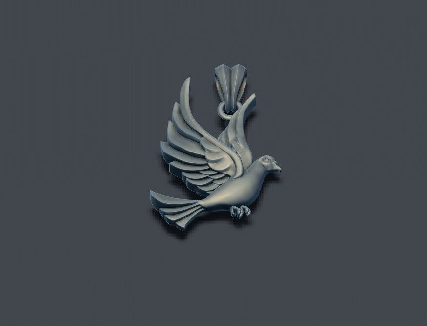 Dove pendant 3D model 3D printable | CGTrader