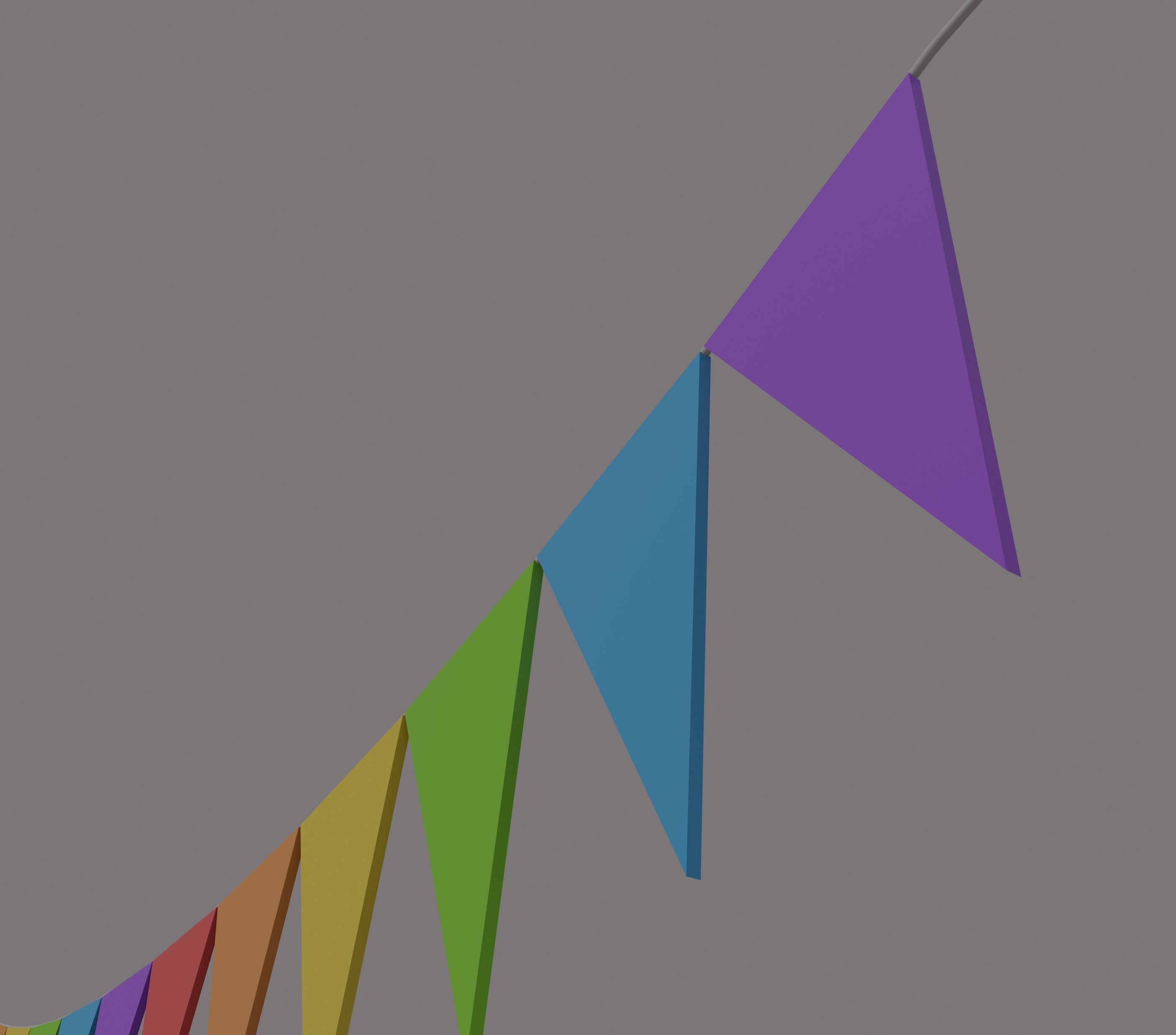 3D model Multi Color Pennant Banner VR / AR / low-poly | CGTrader