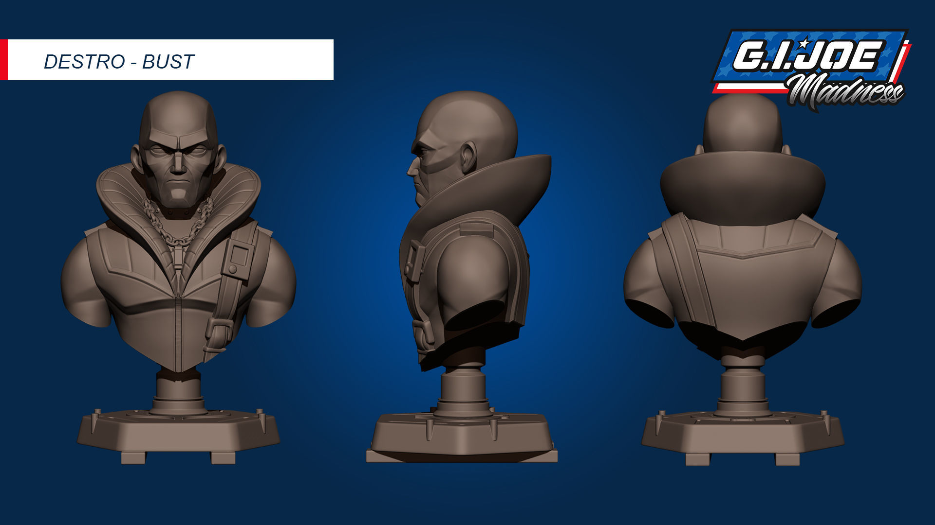 GI JOE characters Destro Bust 3D model 3D printable | CGTrader