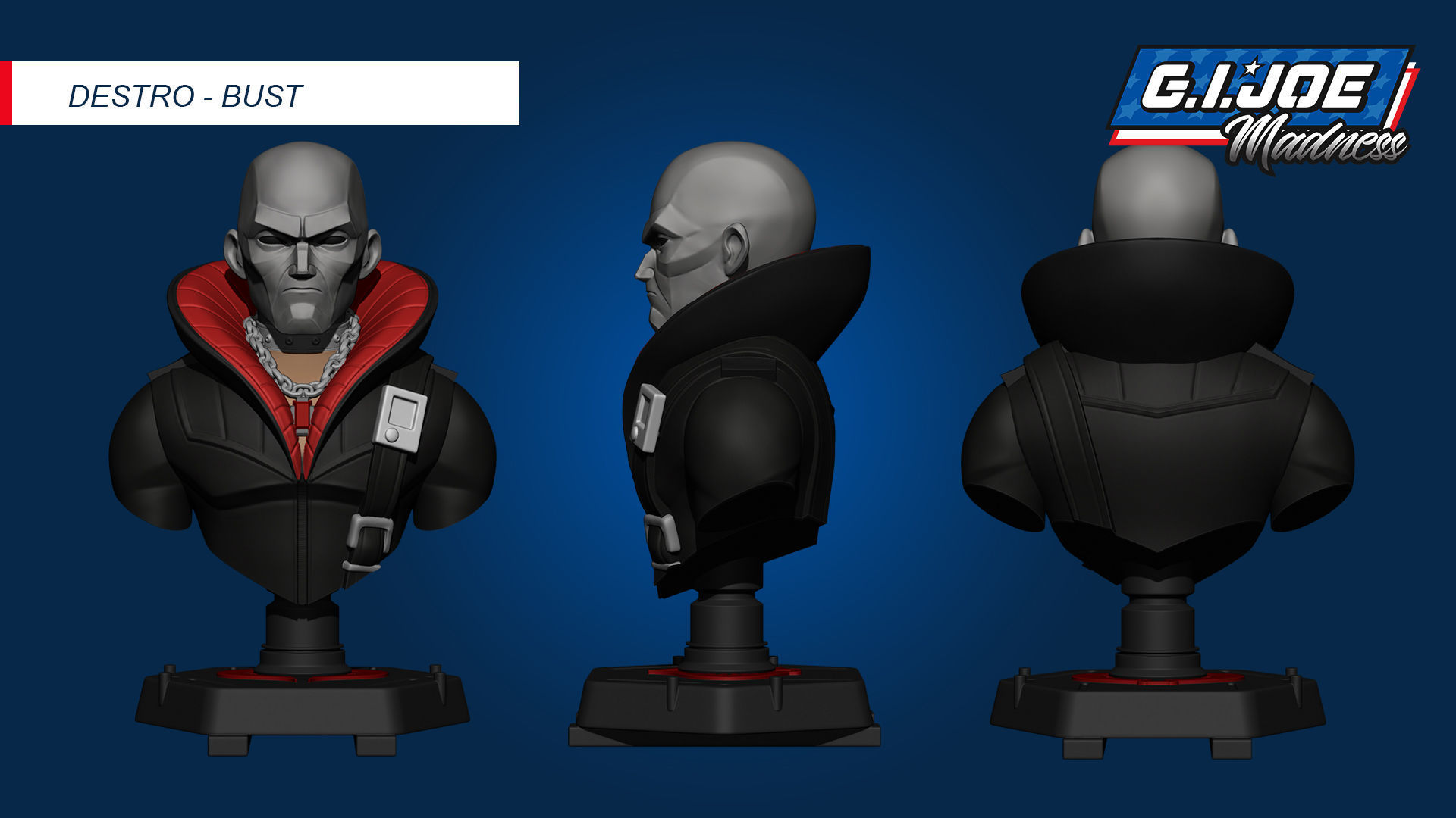 GI JOE characters Destro Bust 3D model 3D printable | CGTrader