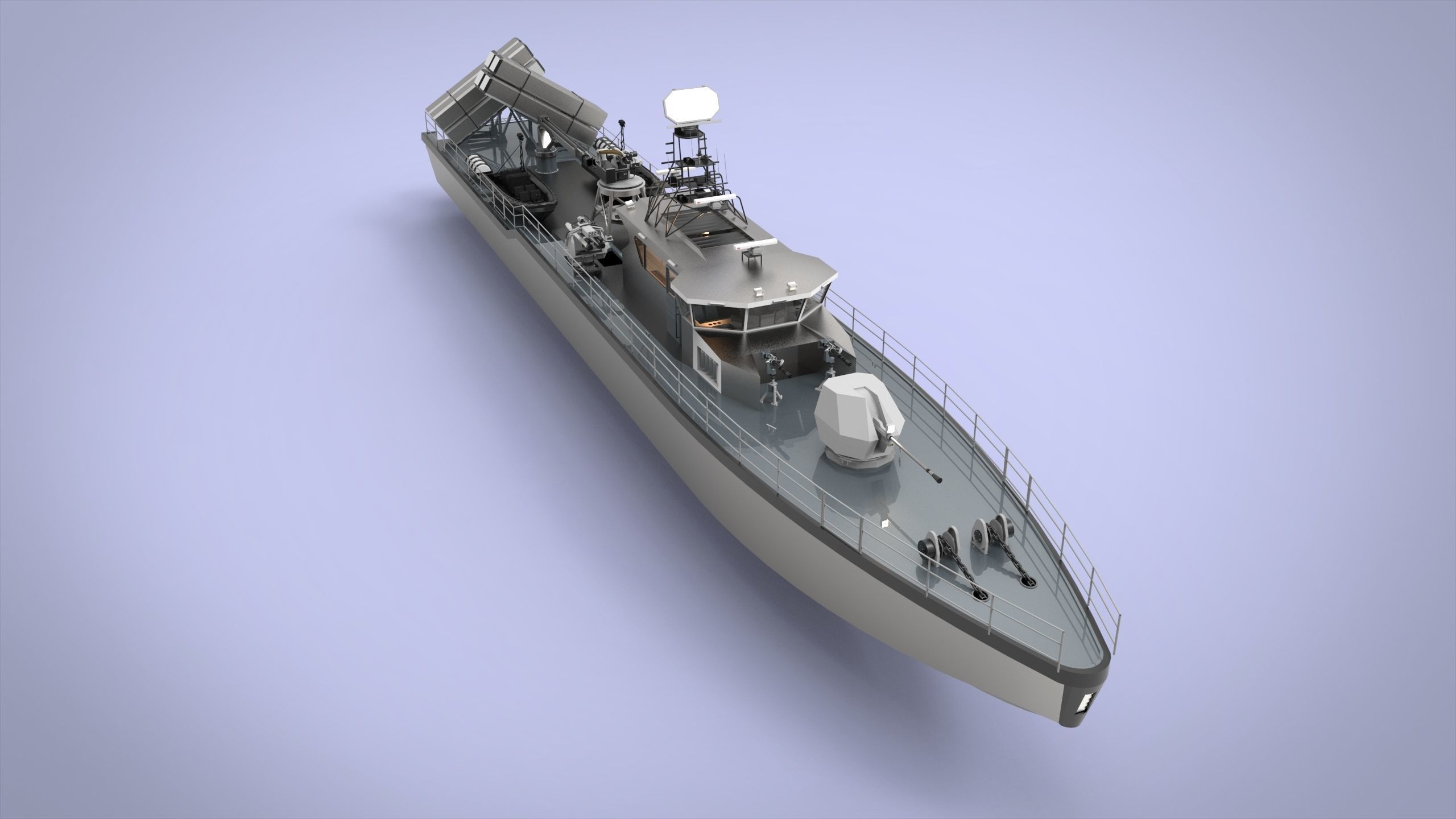 3D model Fast Patrol Boat 40 VR / AR / low-poly | CGTrader