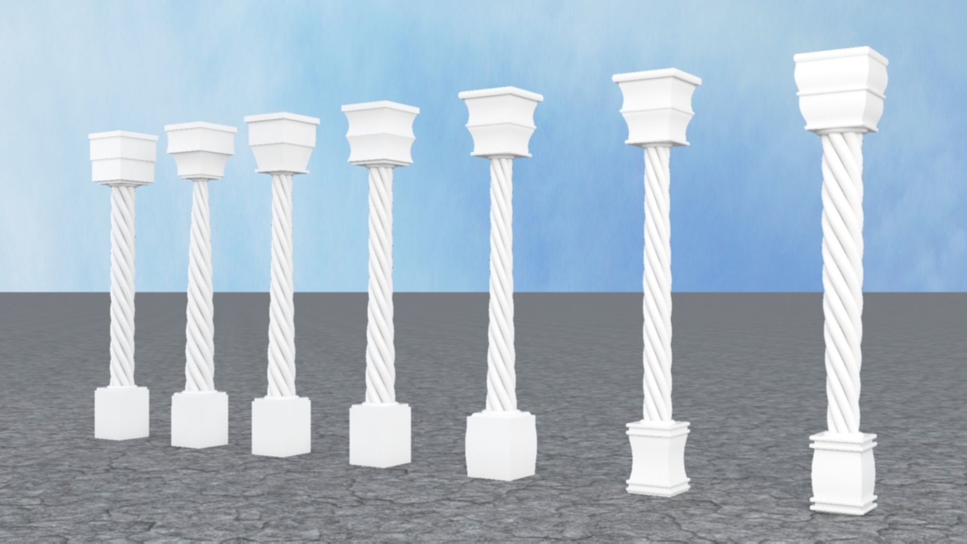 Pillar with Box and Cylinder using Taper and Twist Modifier 3D model ...