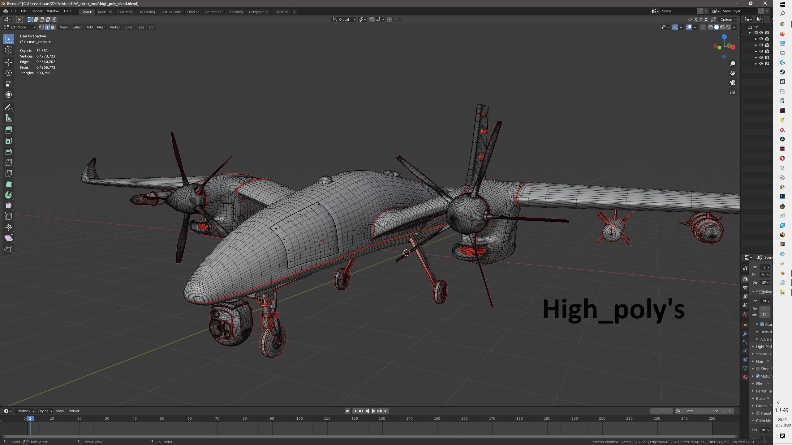 Akinci UAV Drone 3D model | CGTrader