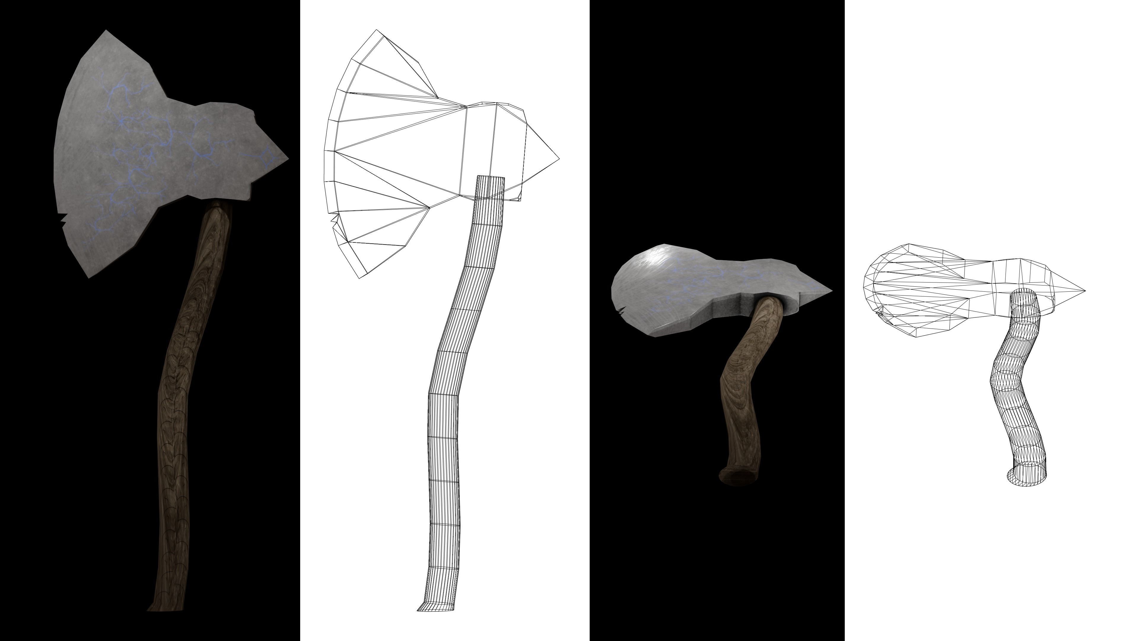 3D model runed viking axe VR / AR / low-poly | CGTrader