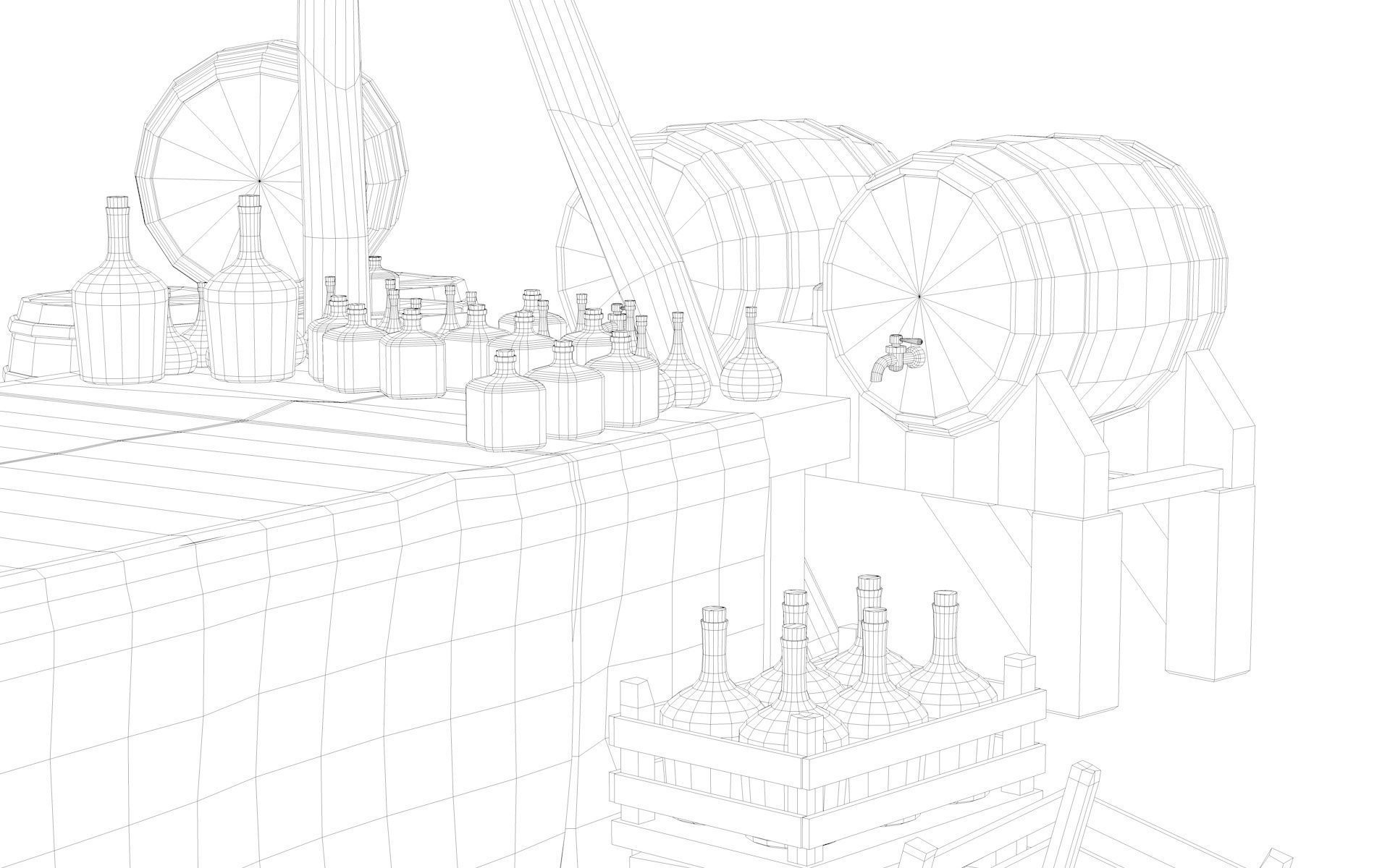 3D model Medieval Alchemy Shop Low Poly include 49 Model VR / AR / low ...