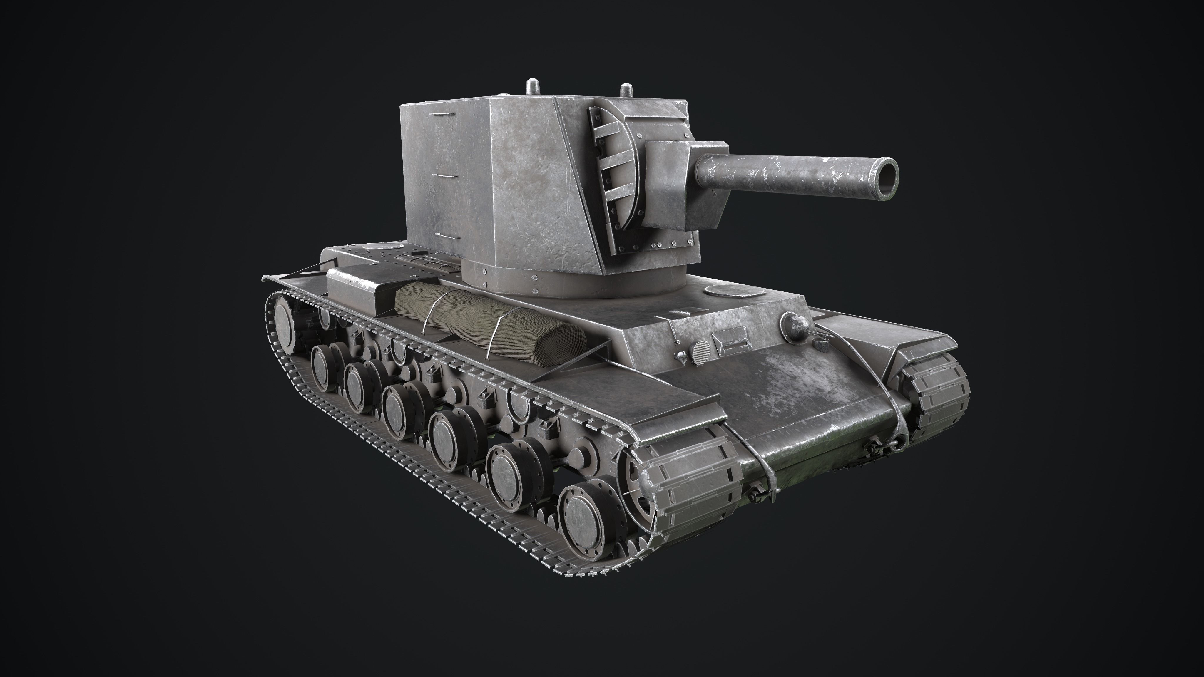 3D model KV-2 low poly black VR / AR / low-poly | CGTrader
