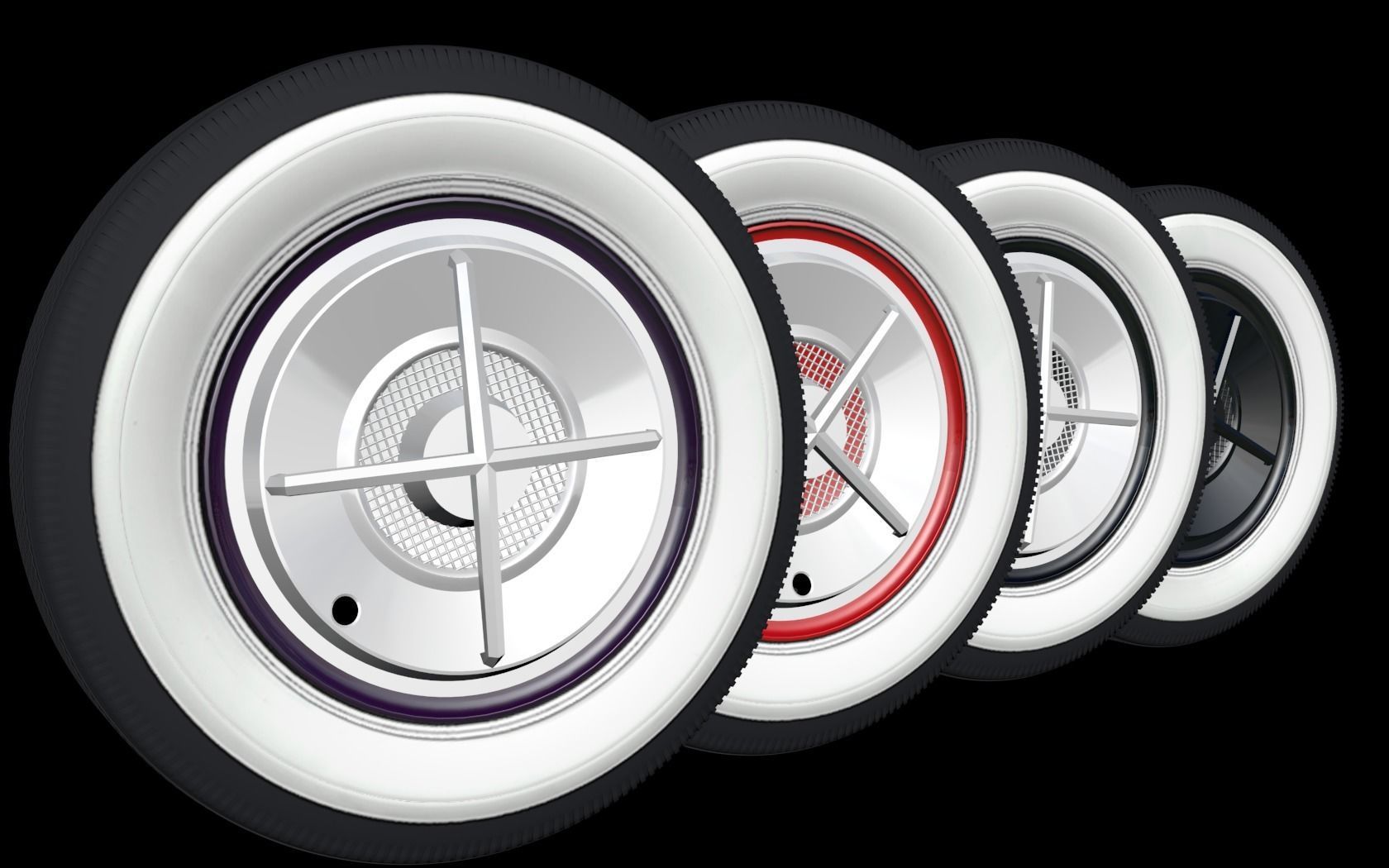 3D model Traditional Kustom Kulture Crossbar or Mincer Hubcap VR / AR ...