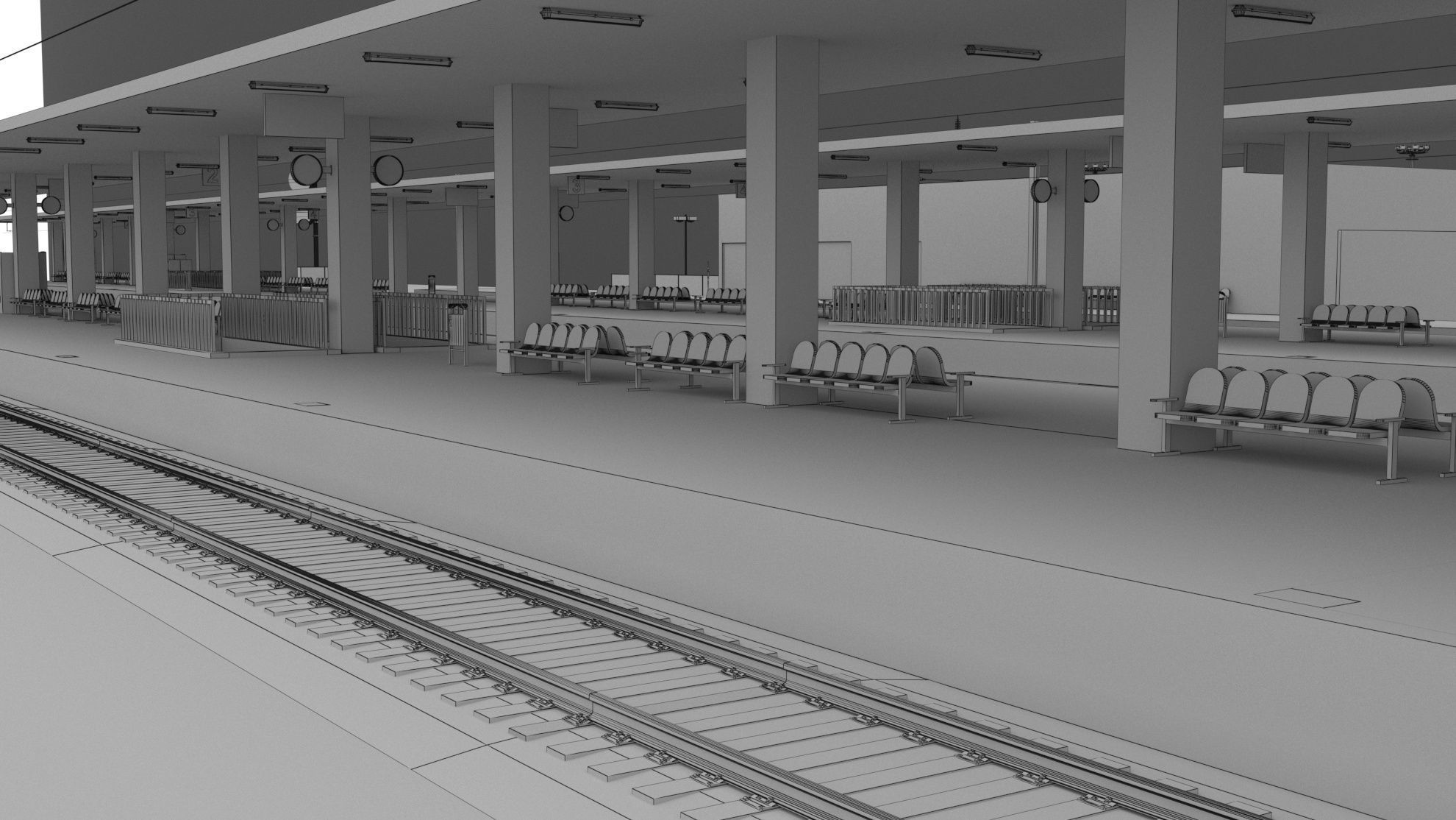 Train Station 3D model | CGTrader