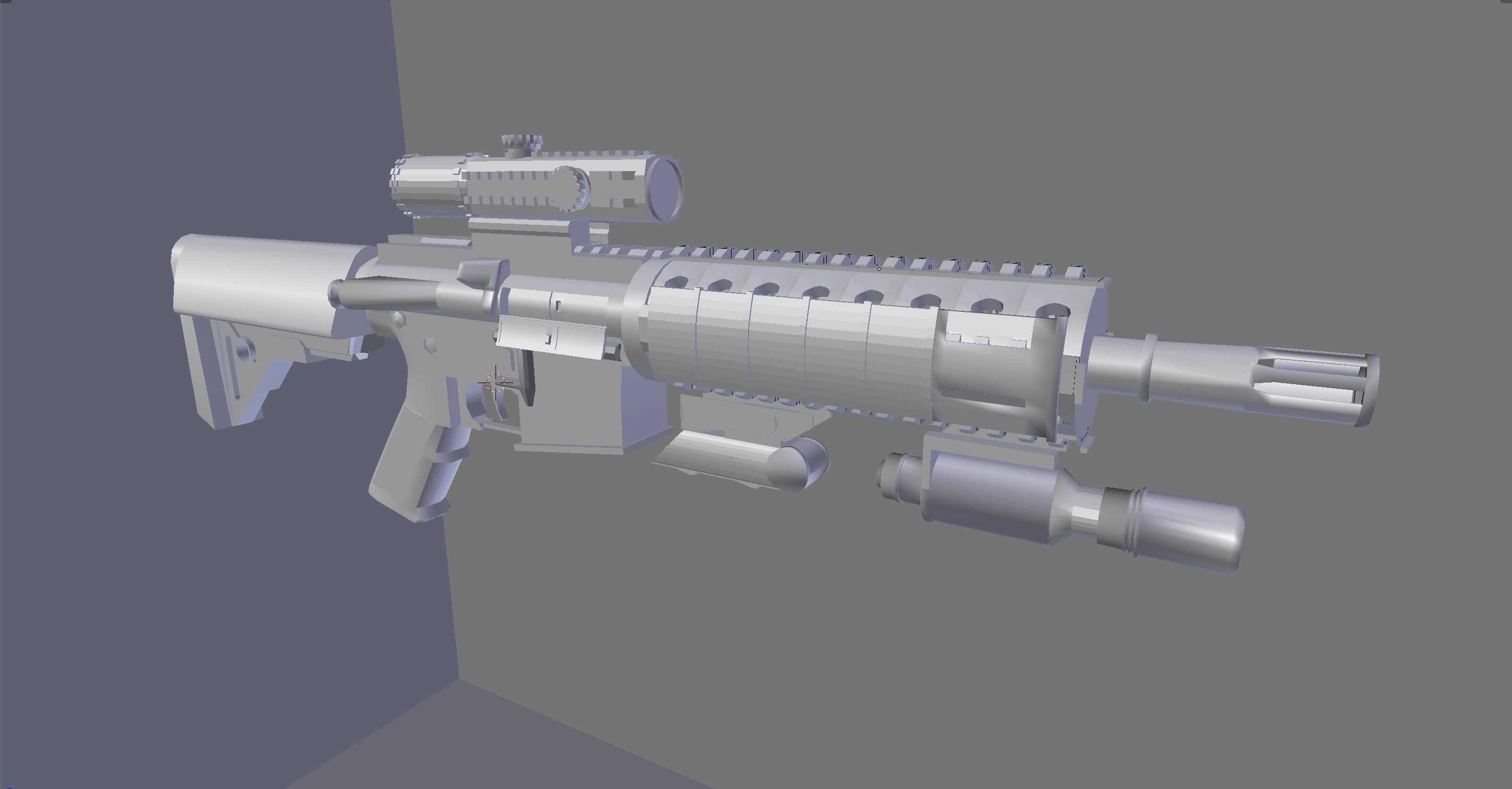 3D model Lewis Machine and Tool LMT Defender Carbine VR / AR / low-poly ...