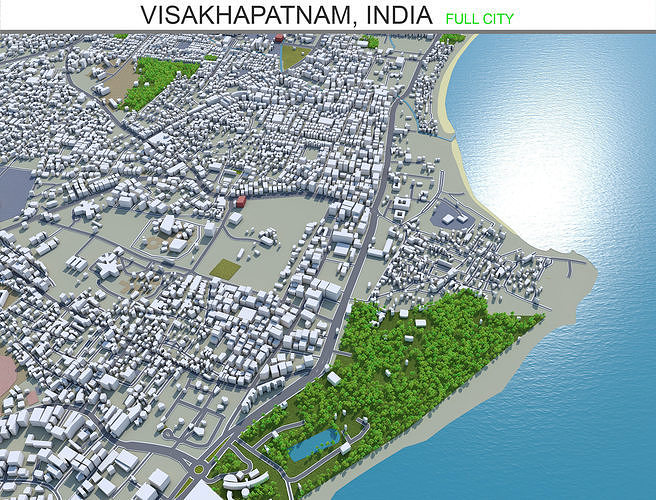 3D model Visakhapatnam India 80km VR / AR / low-poly | CGTrader