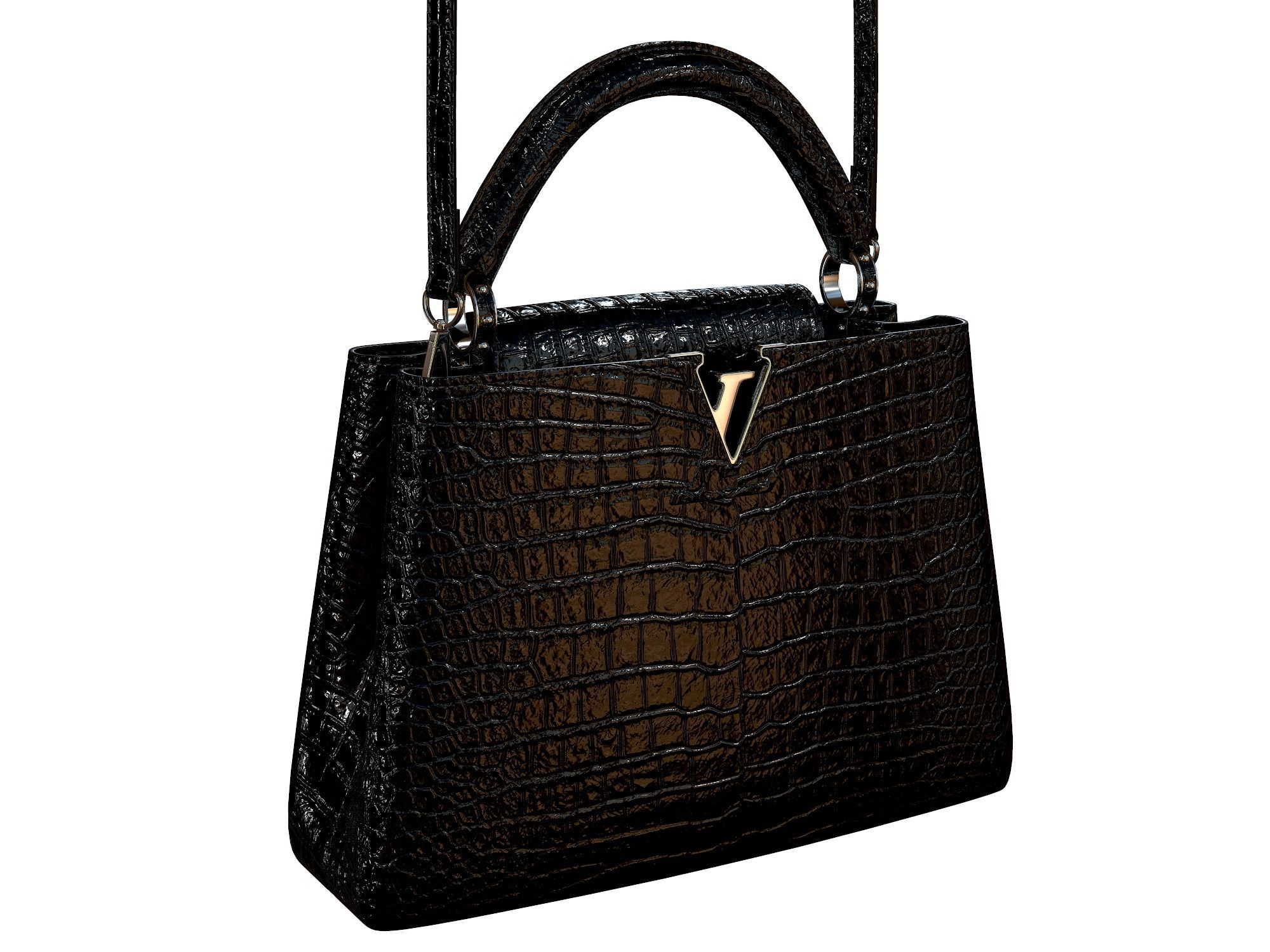 Louis Vuitton bag Capucines Black Crocodile Leather 3D model | CGTrader