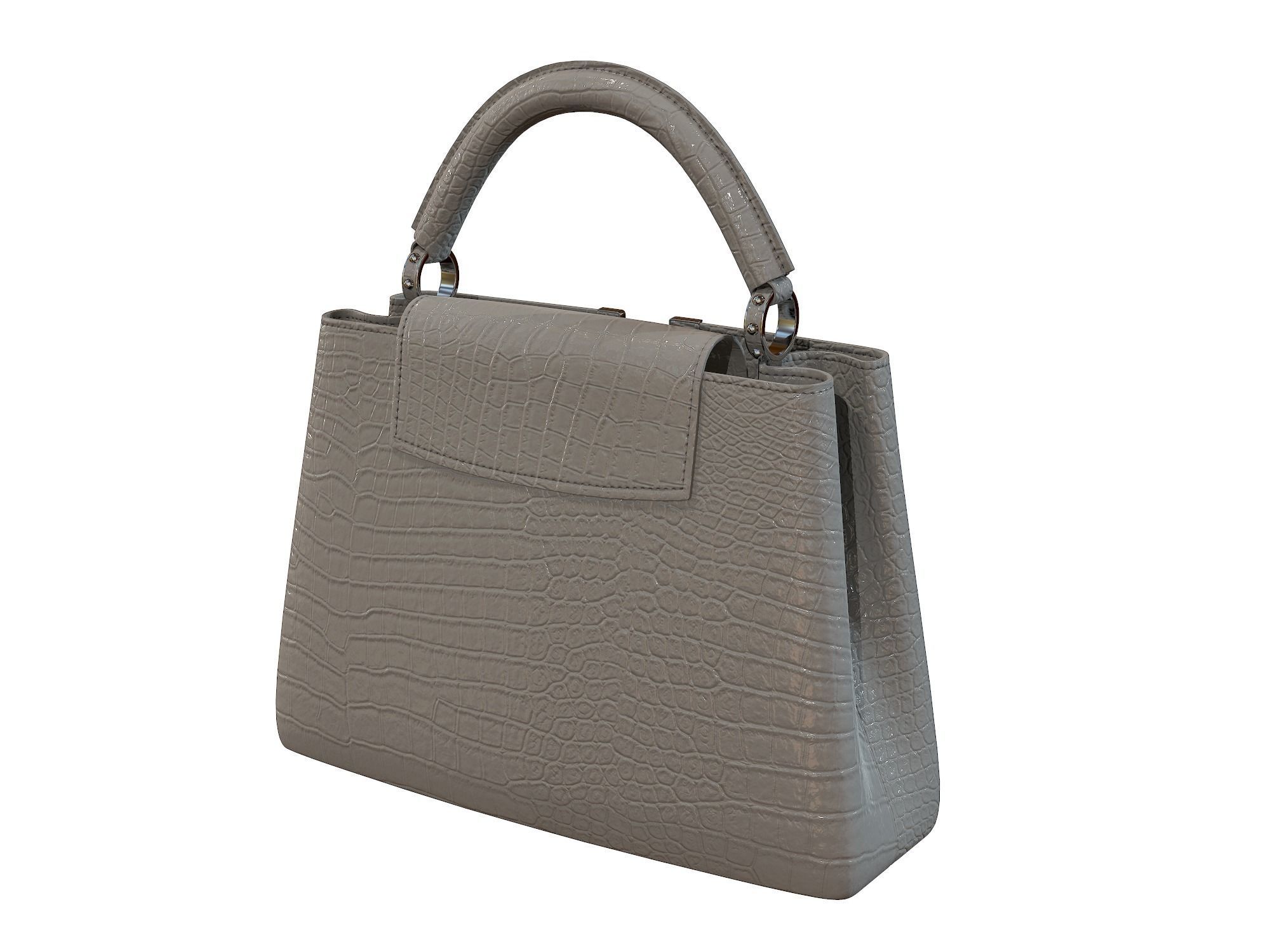 Louis Vuitton bag Capucines Gray Crocodile Leather 3D model | CGTrader