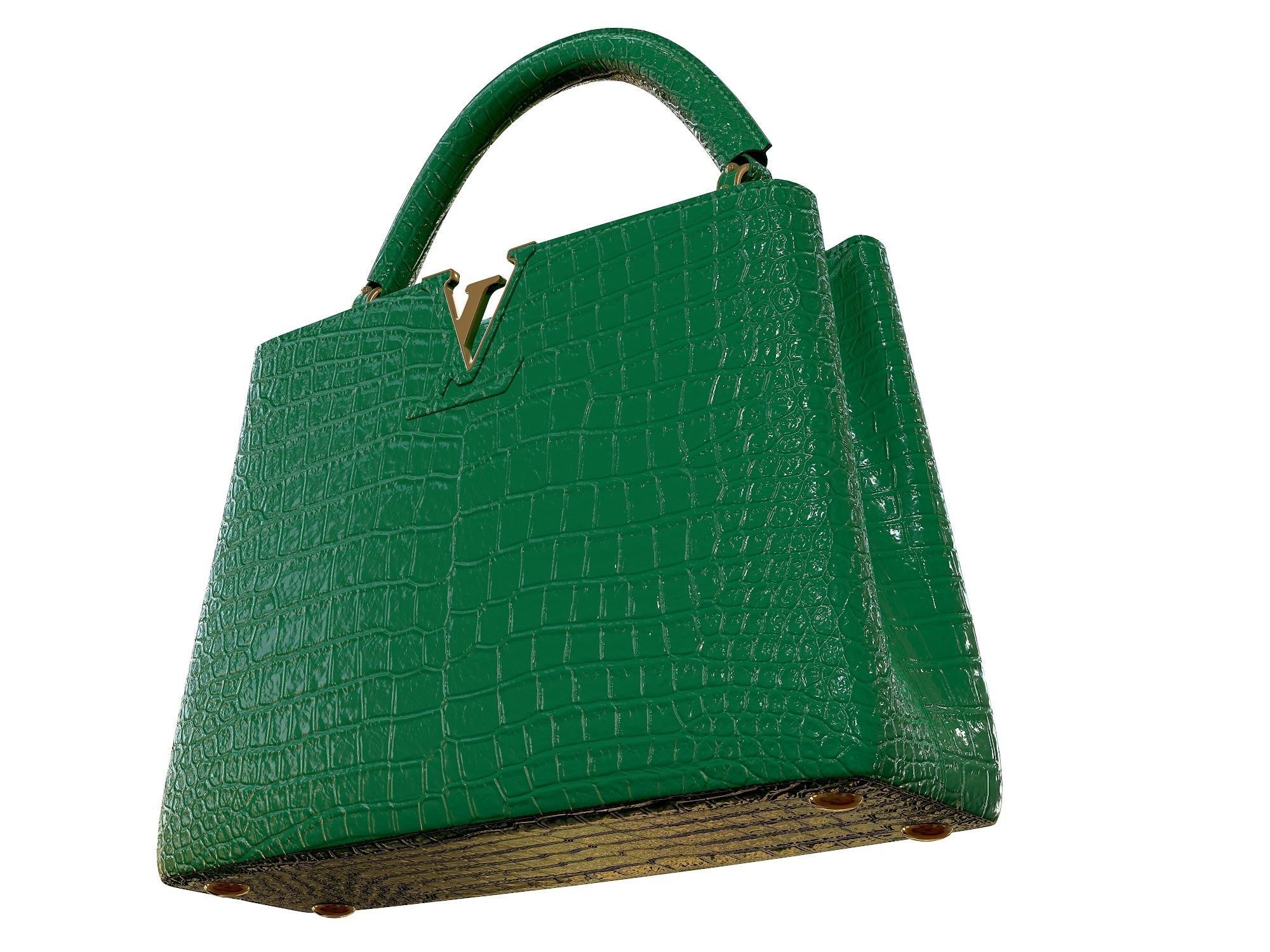 Louis Vuitton bag Capucines Green Crocodile Leather 3D model | CGTrader