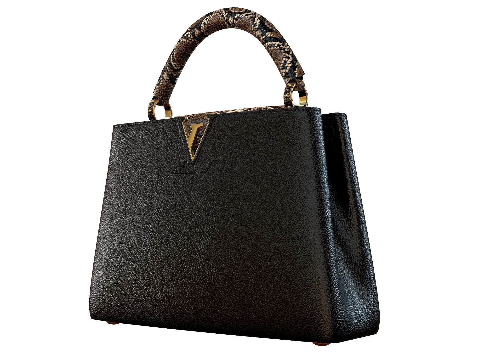 Louis Vuitton bag Capucines Black Snake Leather 3D model | CGTrader