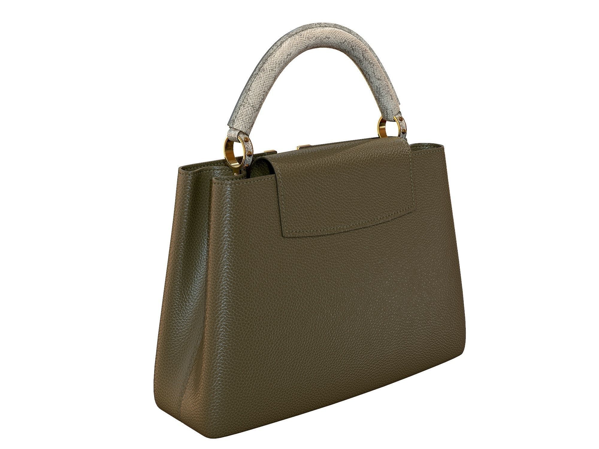 Louis Vuitton bag Capucines Khaki Snake Leather 3D model | CGTrader