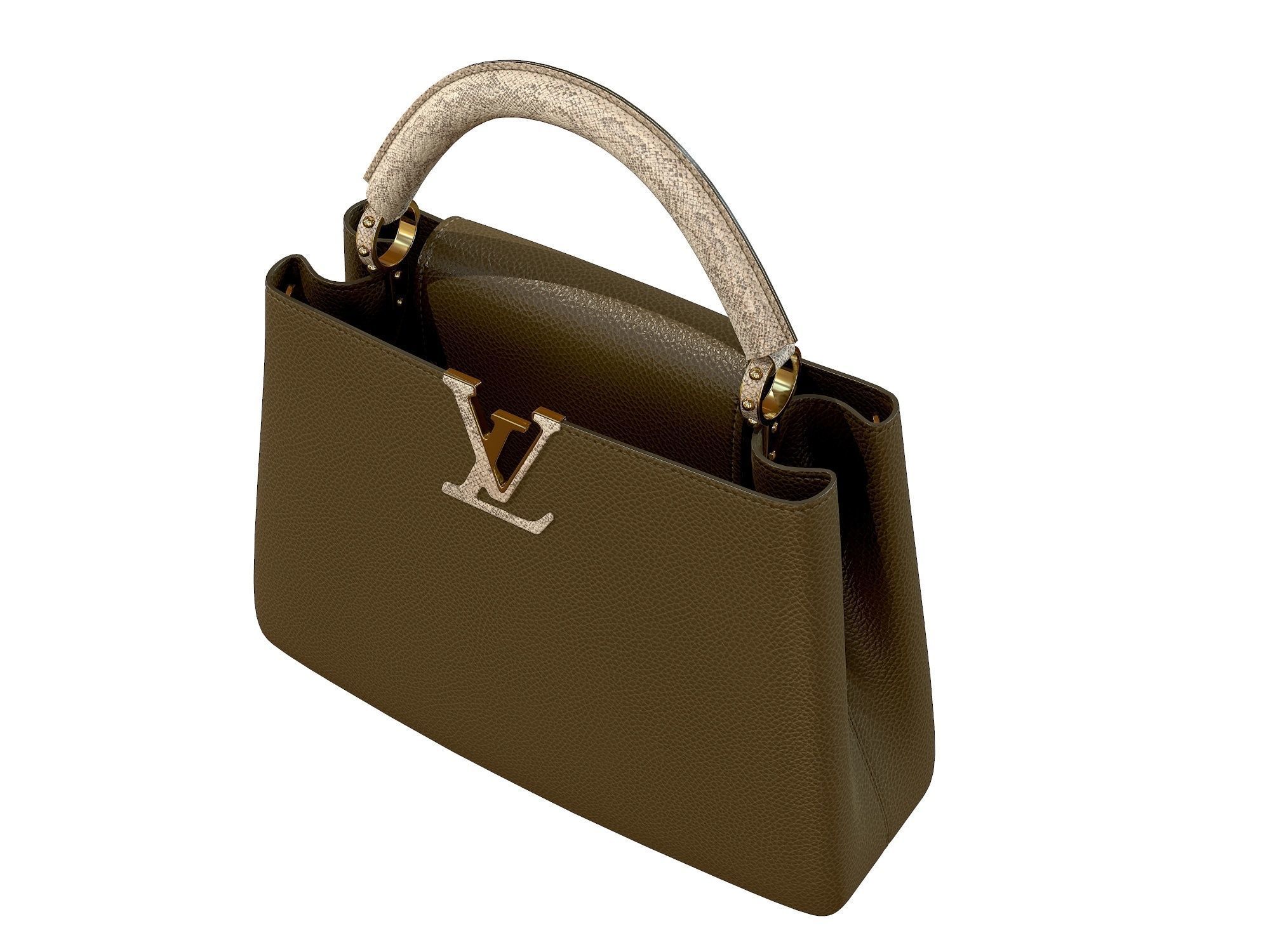 Louis Vuitton bag Capucines Khaki Snake Leather 3D model | CGTrader