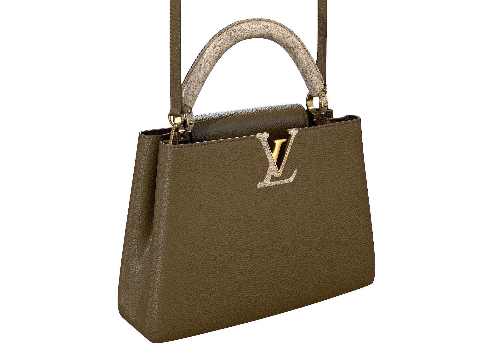 Louis Vuitton bag Capucines Khaki Snake Leather 3D model | CGTrader