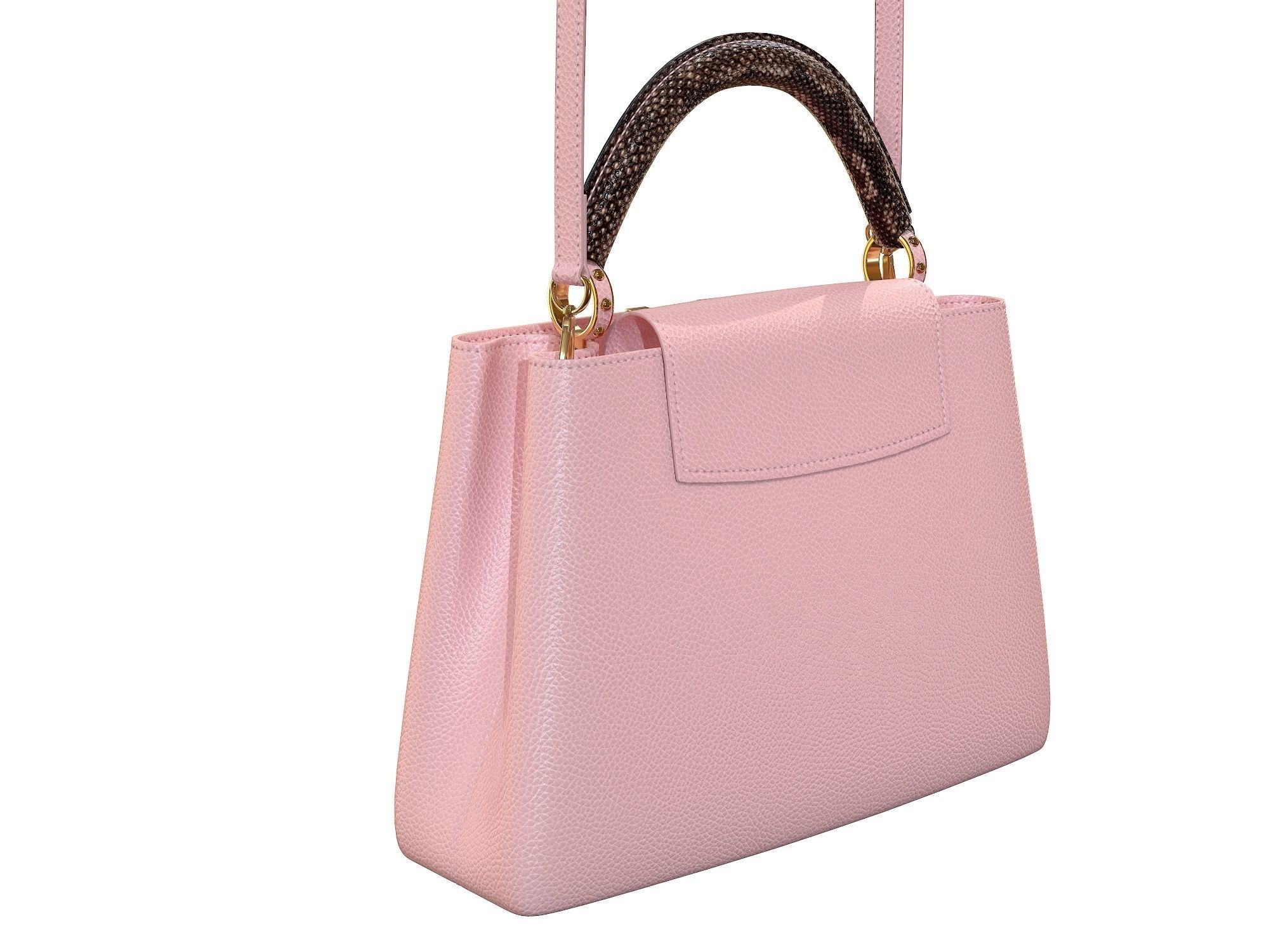 Louis Vuitton bag Capucines Pink Snake Leather 3D model | CGTrader