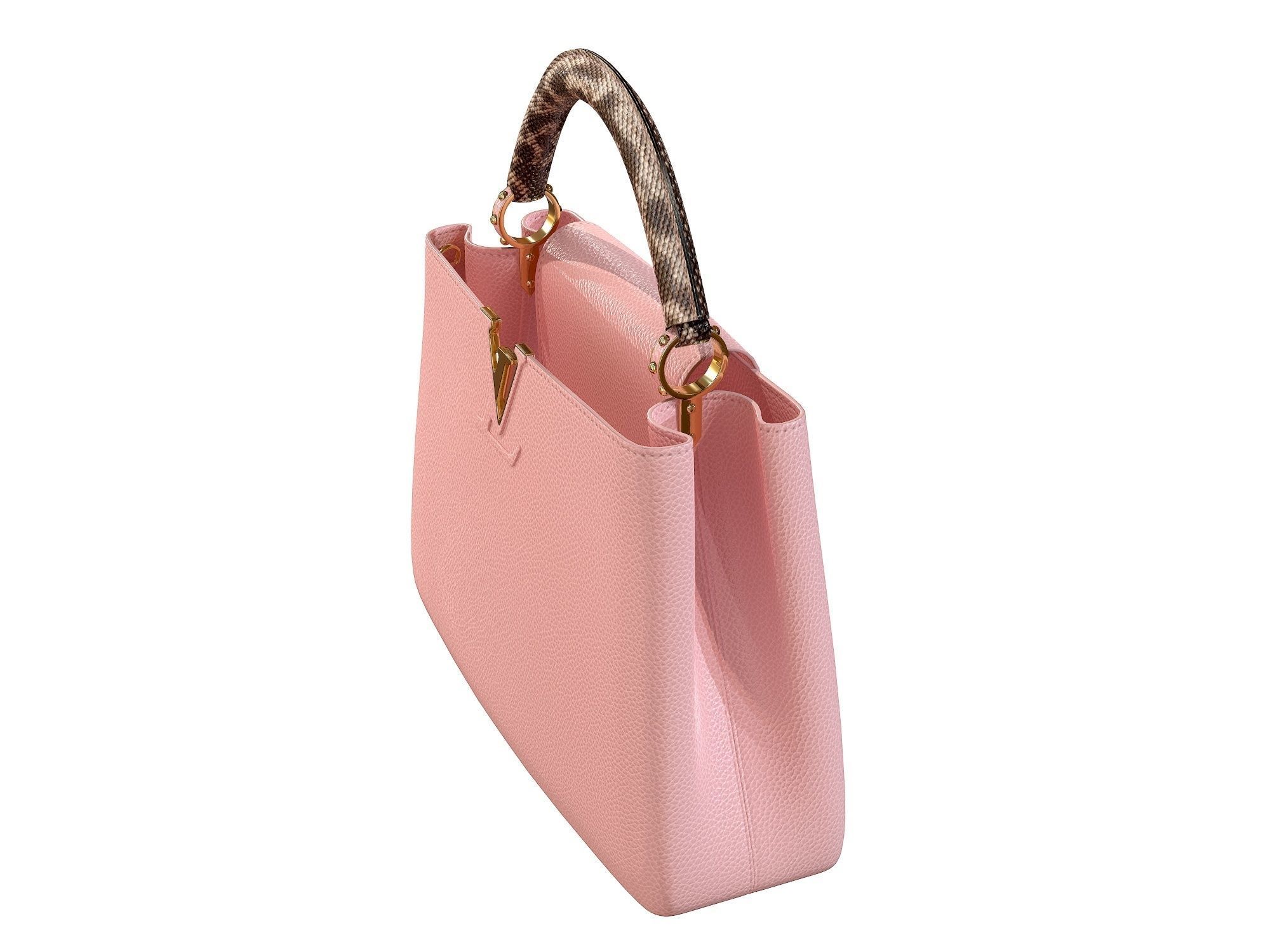 Louis Vuitton bag Capucines Pink Snake Leather 3D model | CGTrader