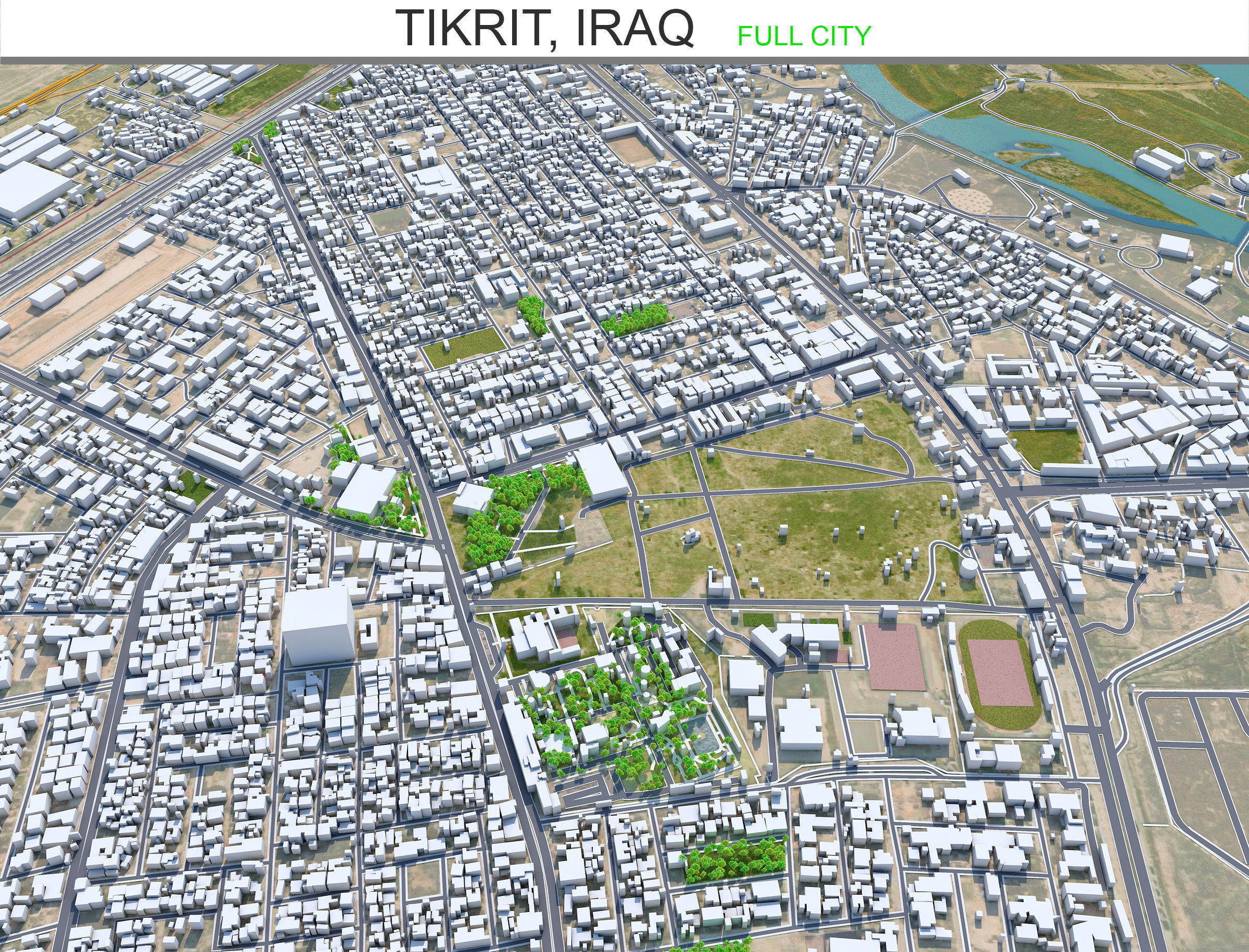 3D model Tikrit City Iraq VR / AR / low-poly | CGTrader