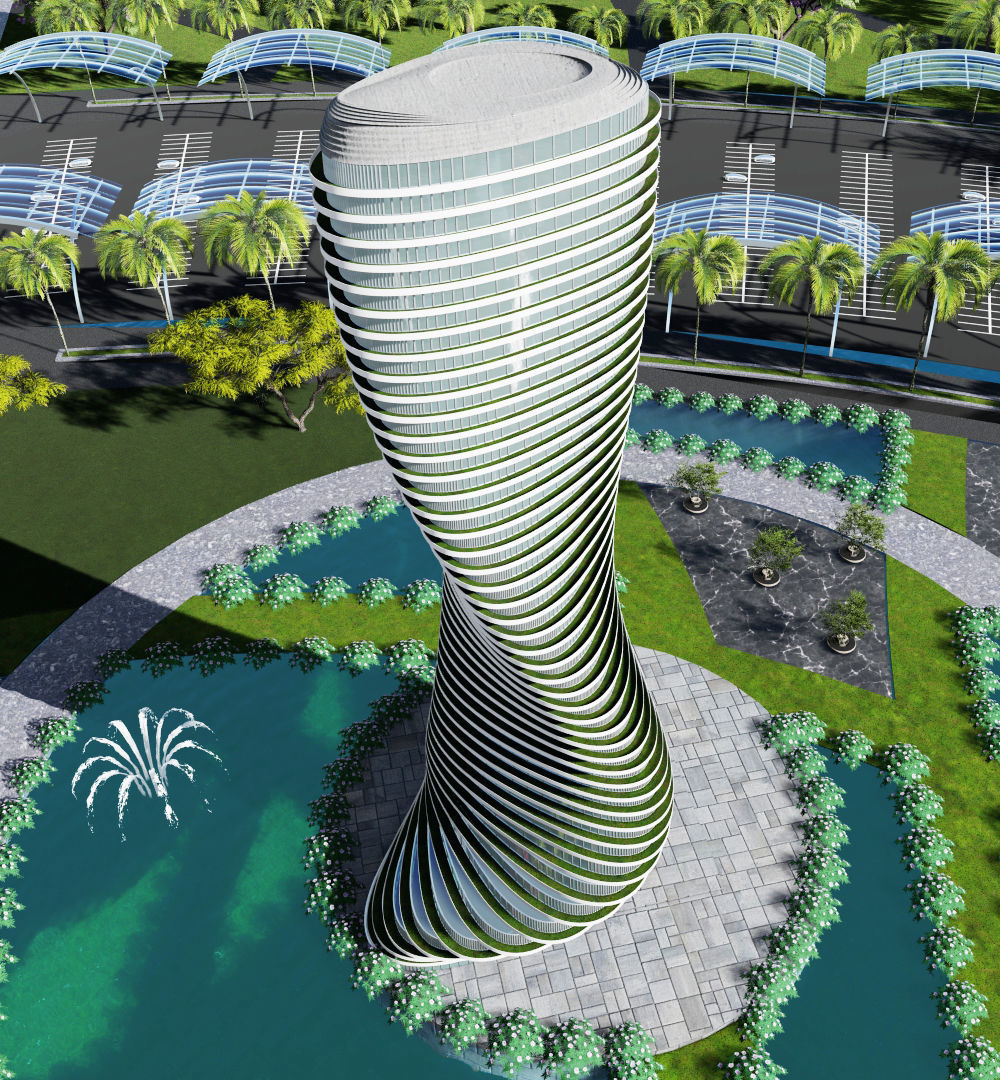 Futuristic Parametric Tower 1 3D model | CGTrader