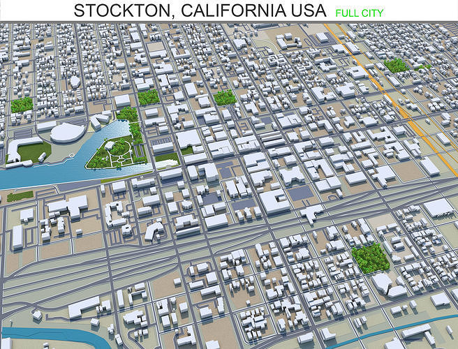 3D model Stockton California USA 40km VR / AR / low-poly | CGTrader