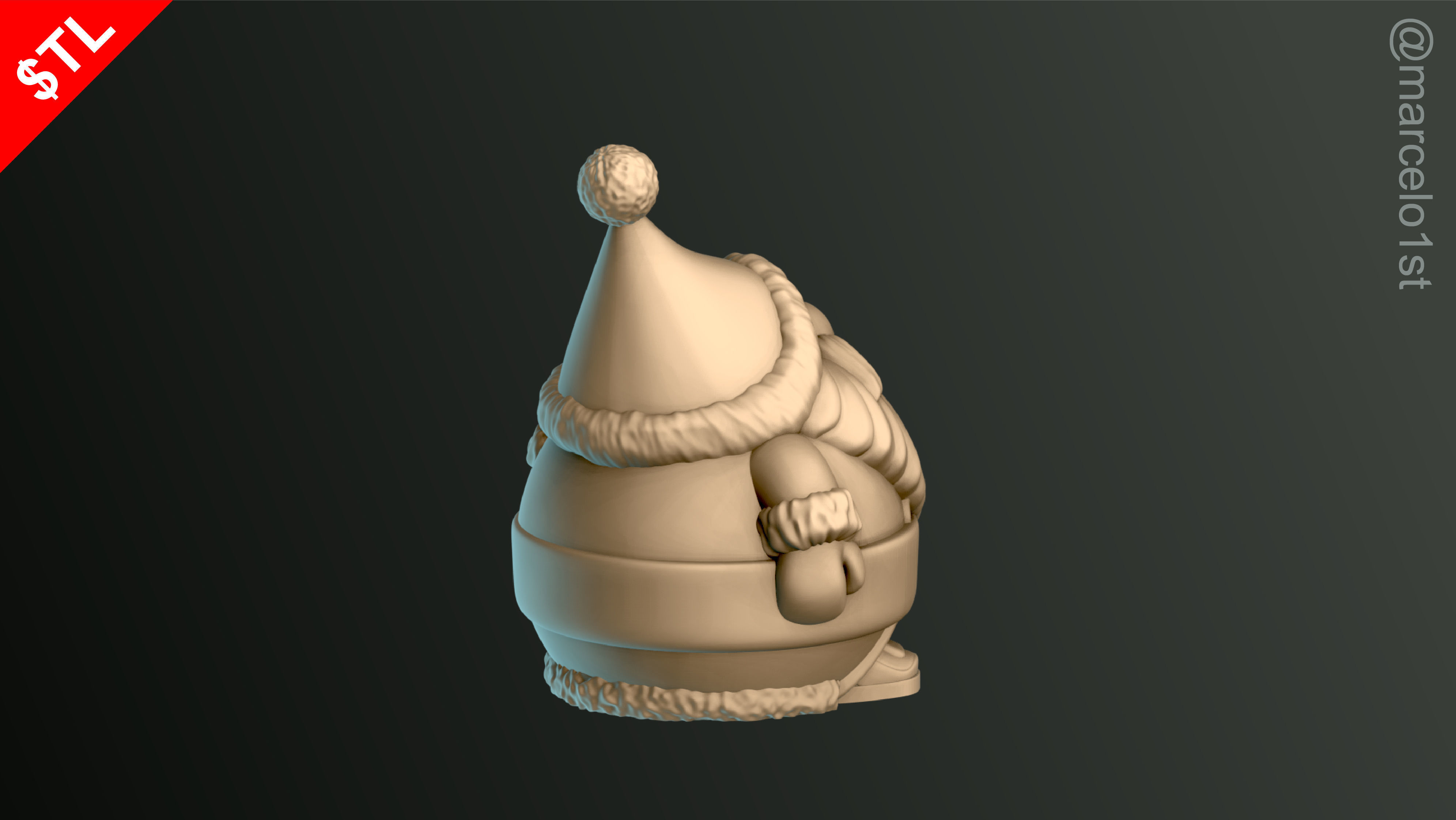 Cute Santa Claus 3D model 3D printable | CGTrader